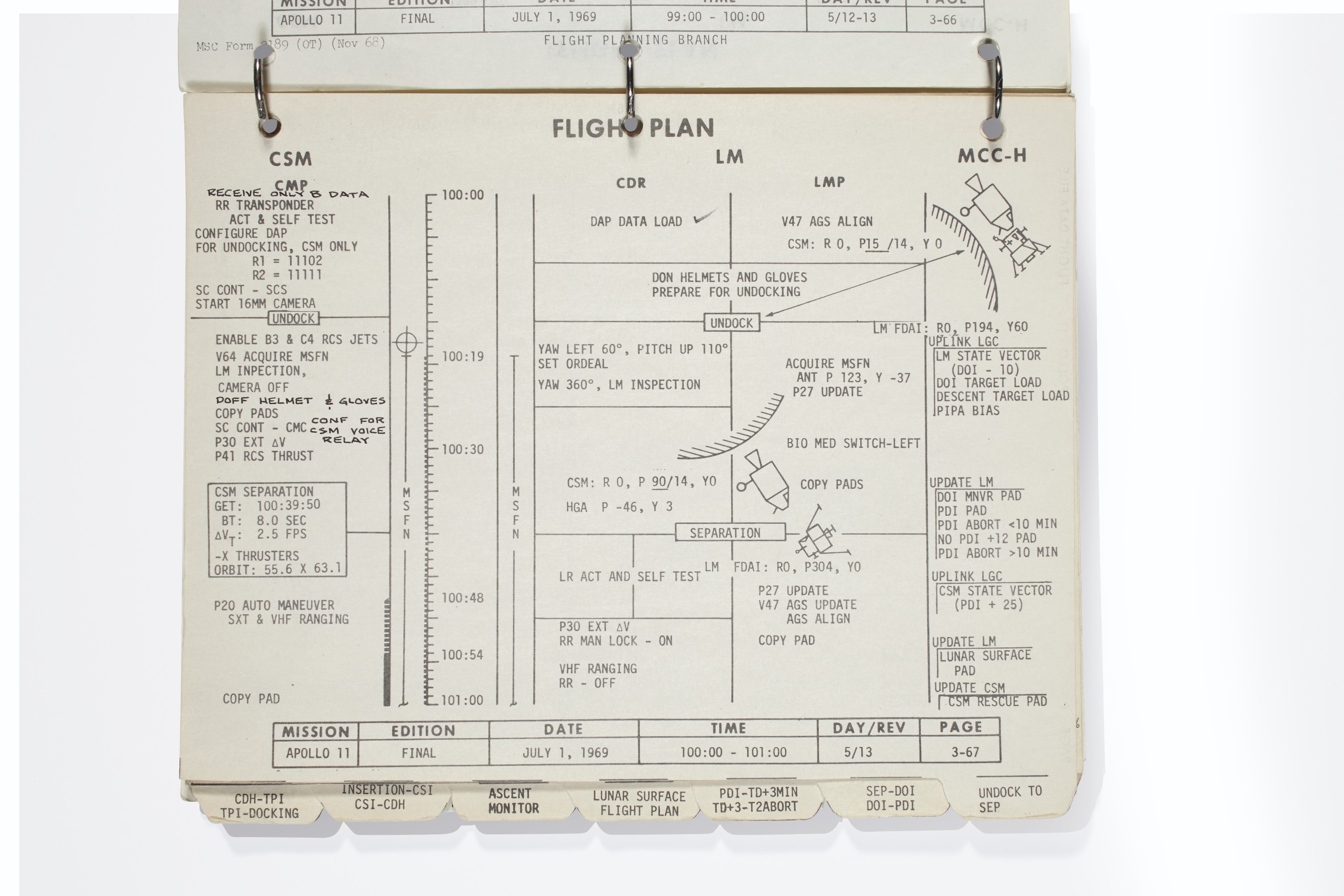 THE TIMELINE BOOK – Apollo 11 LM Timeline Book . [Houston:] Manned ...