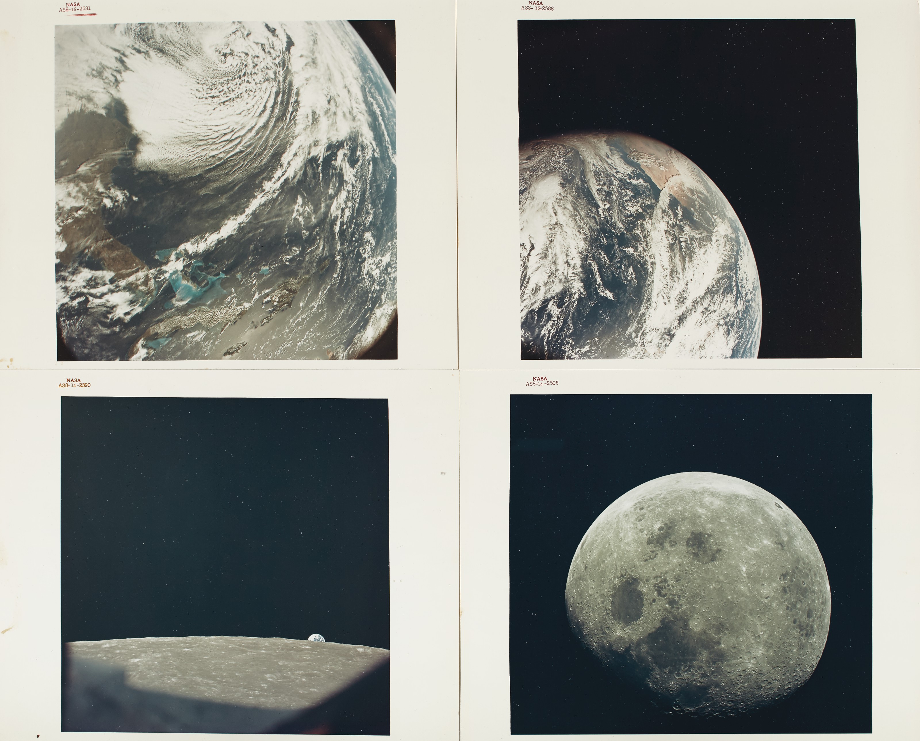 EARTH RISE – Apollo 8 crew. Four photographs. 1968.