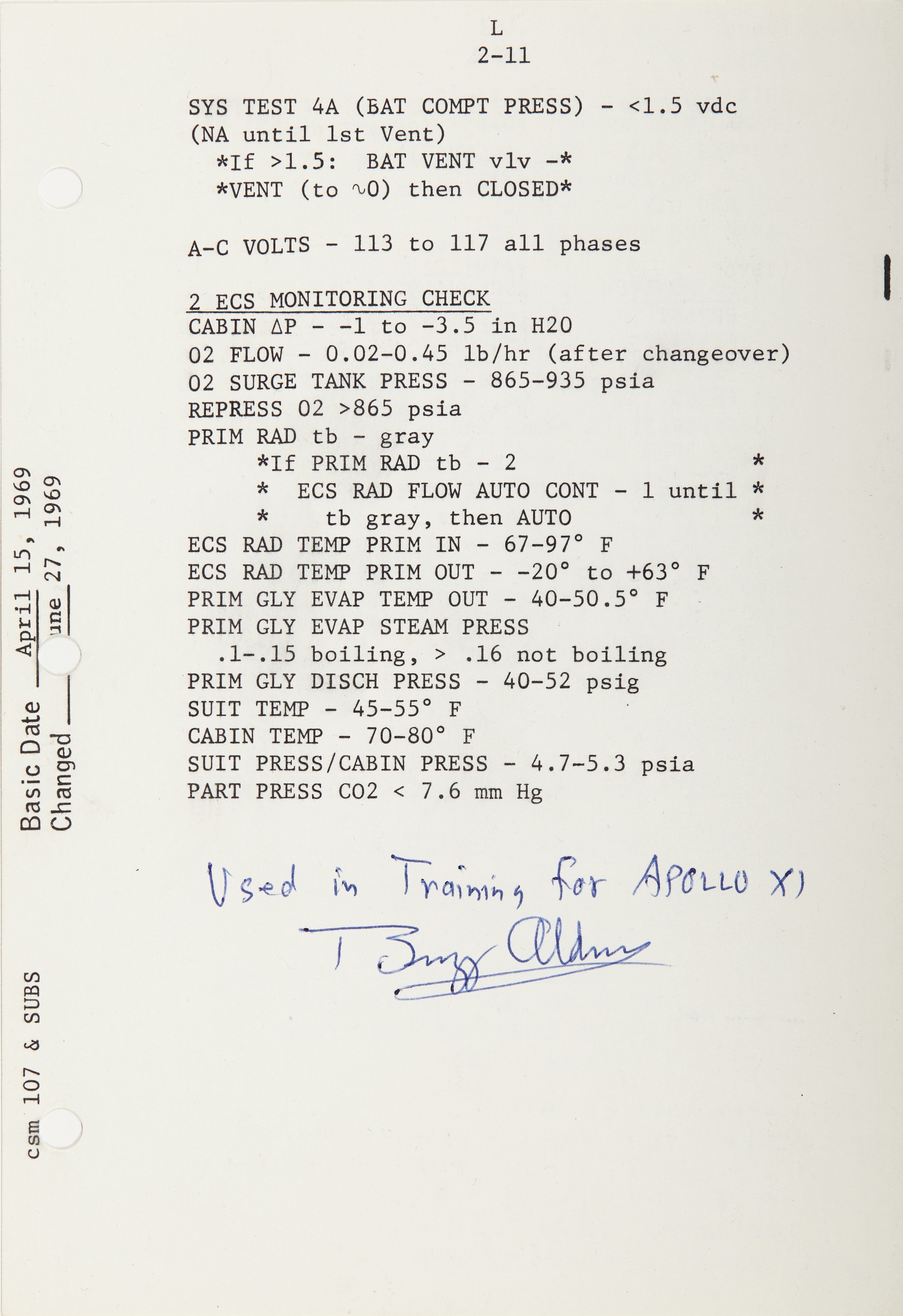APOLLO 11 LAUNCH CHECKLIST – Apollo 11 Launch Operations Checklist ...
