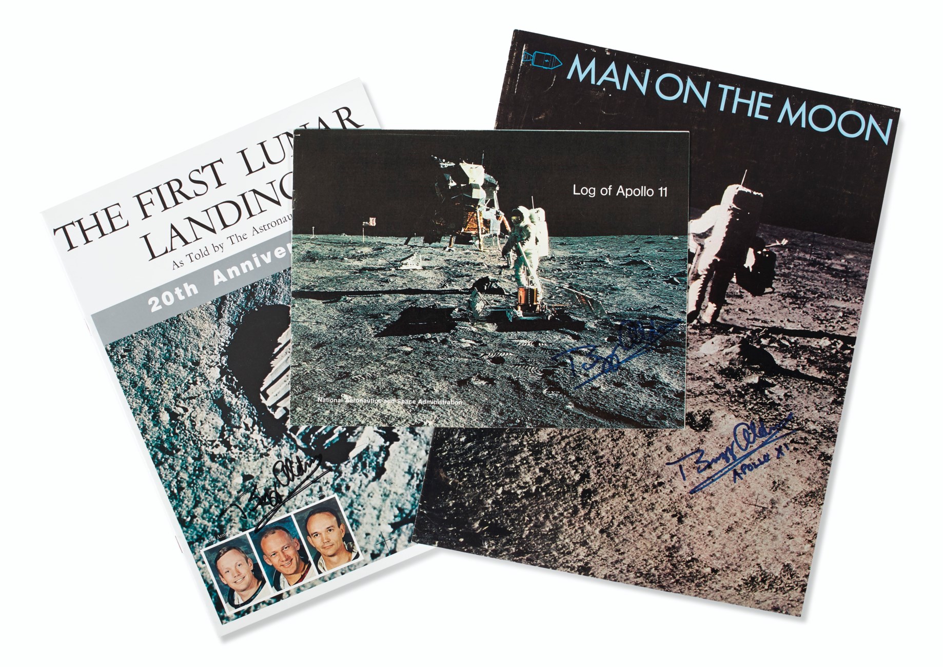 APOLLO 11 BOOK COLLECTION. Group of four books, all signed by Buzz ...