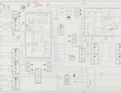 FLOWN ON APOLLO 13 – Lunar Module systems data book schematic sheet, with autograph annotations ...