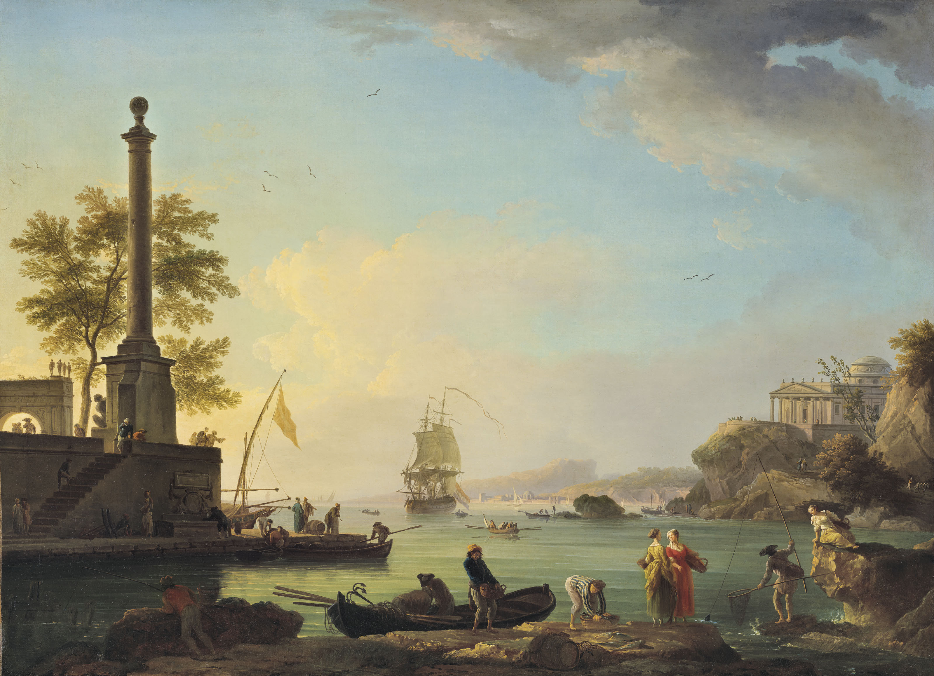 Claude-Joseph Vernet (Avignon 1714-1789 Paris) , A Mediterranean port ...