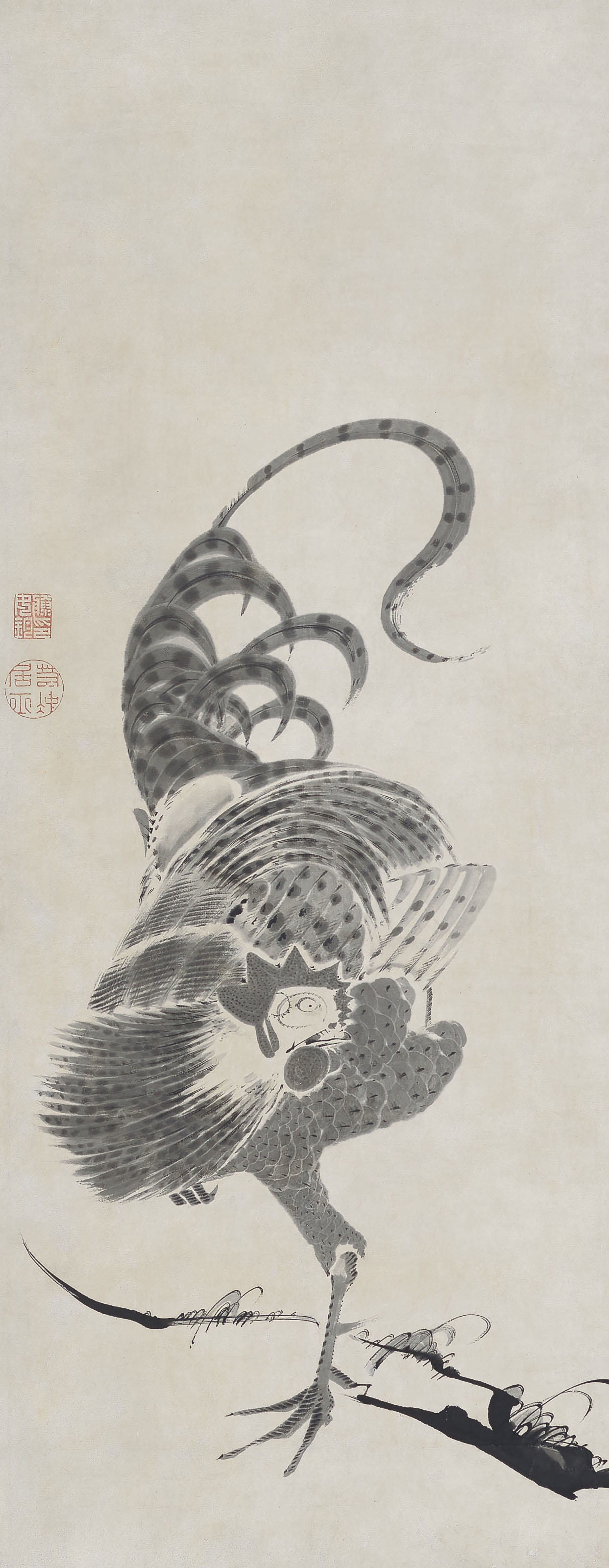Ito Jakuchu (1716-1800) , Roosters, hens and chicks | Christie's