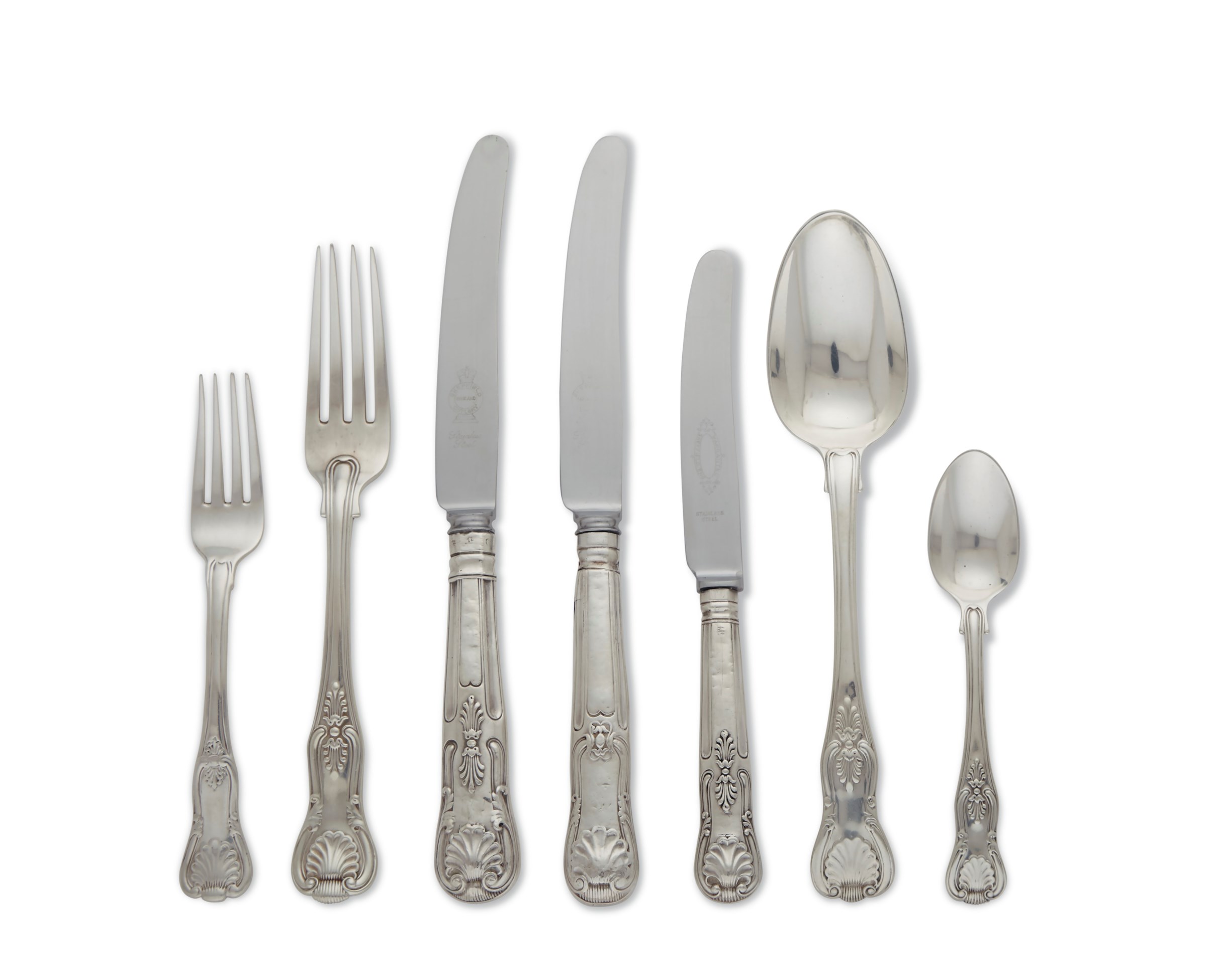 AN ENGLISH AND IRISH VICTORIAN ASSEMBLED STERLING SILVER FLATWARE ...