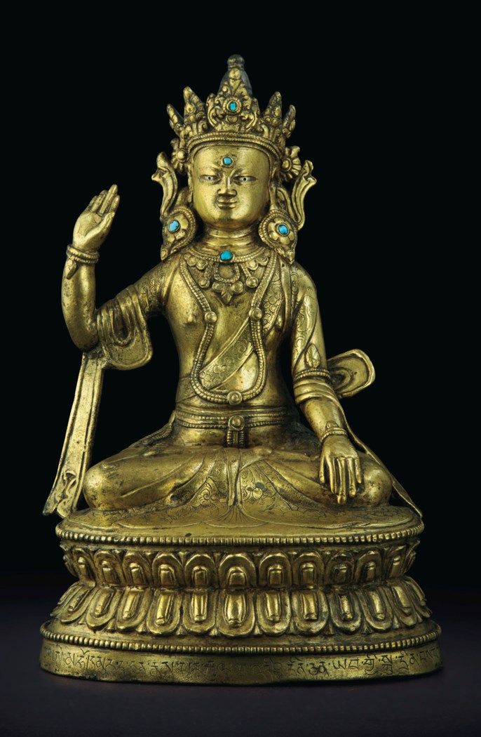A BRONZE FIGURE OF NAMPAR GYALWA (TONPA SHENRAB), CENTRAL TIBET, TSANG ...