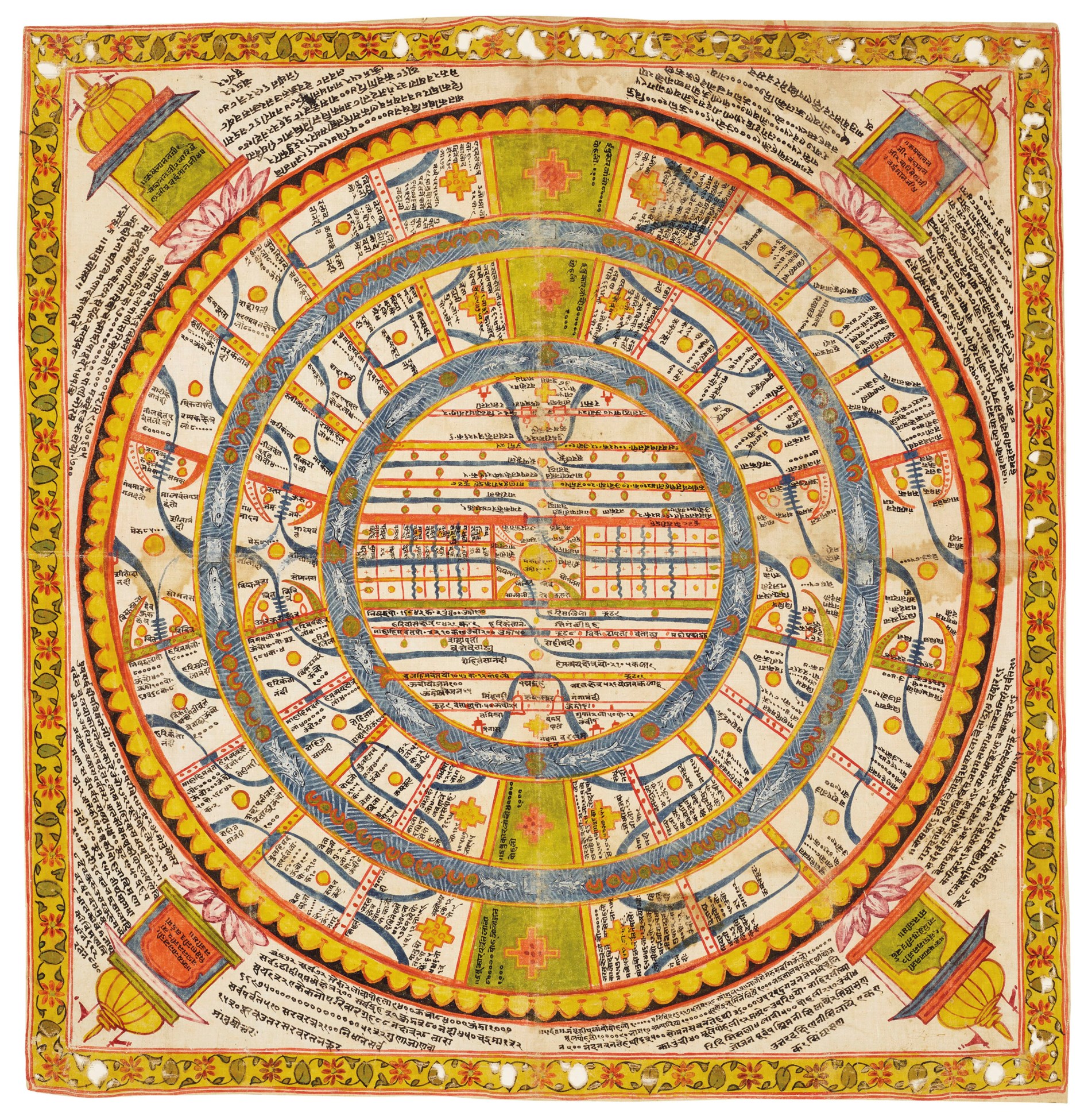 A JAIN COSMIC WORLD DEPICTING ADHAIDVIPA, INDIA, GUJARAT OR RAJASTHAN ...