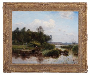 Louis-Aimé Japy (French, 1840-1916), A Boatman in an Extensive River ...