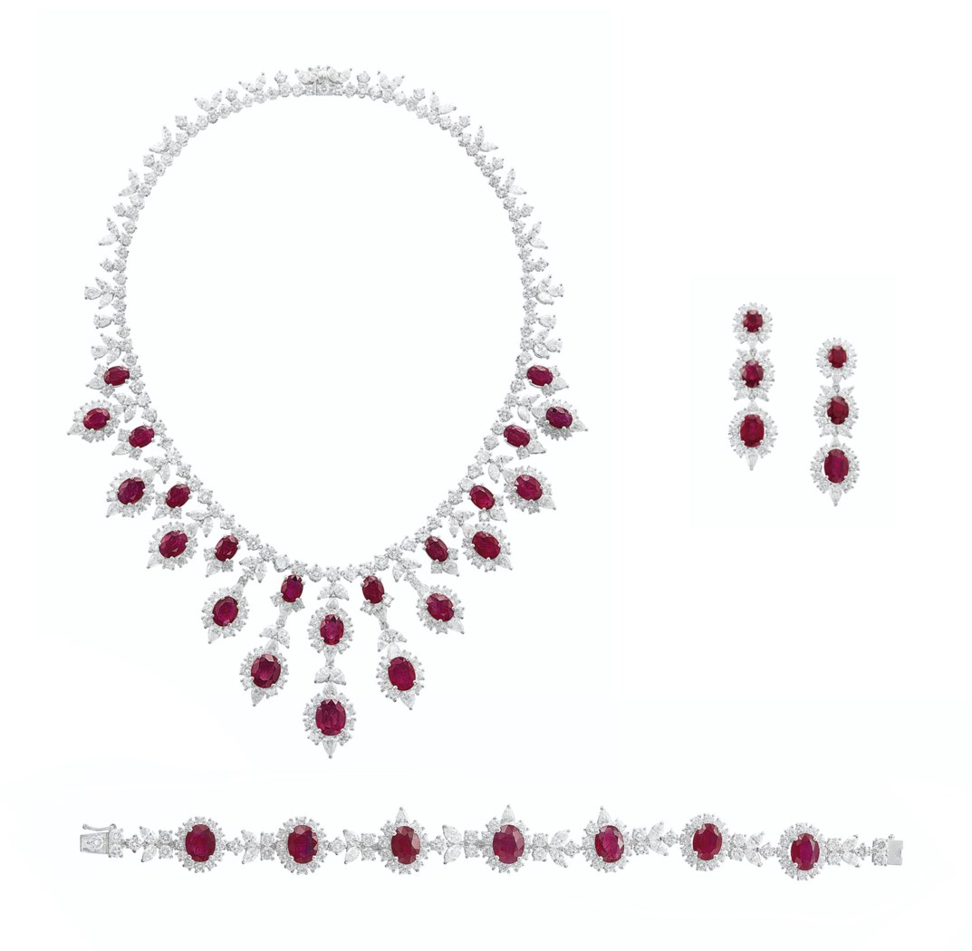SUITE OF RUBY AND DIAMOND JEWELRY | Christie's