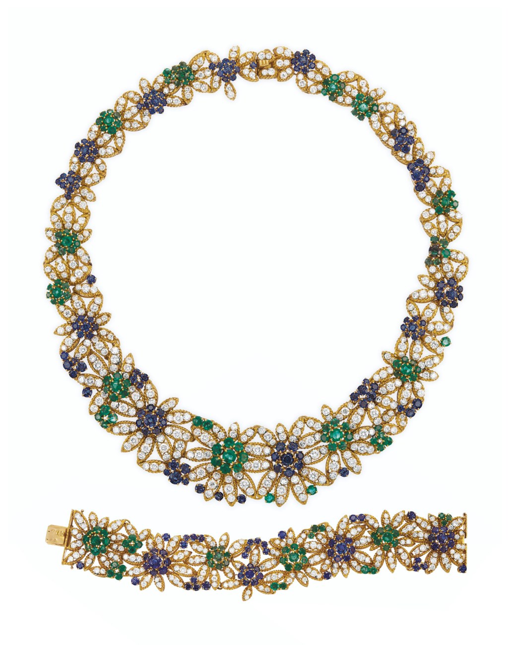 SET OF DIAMOND, EMERALD AND SAPPHIRE JEWELRY, VAN CLEEF & ARPELS ...
