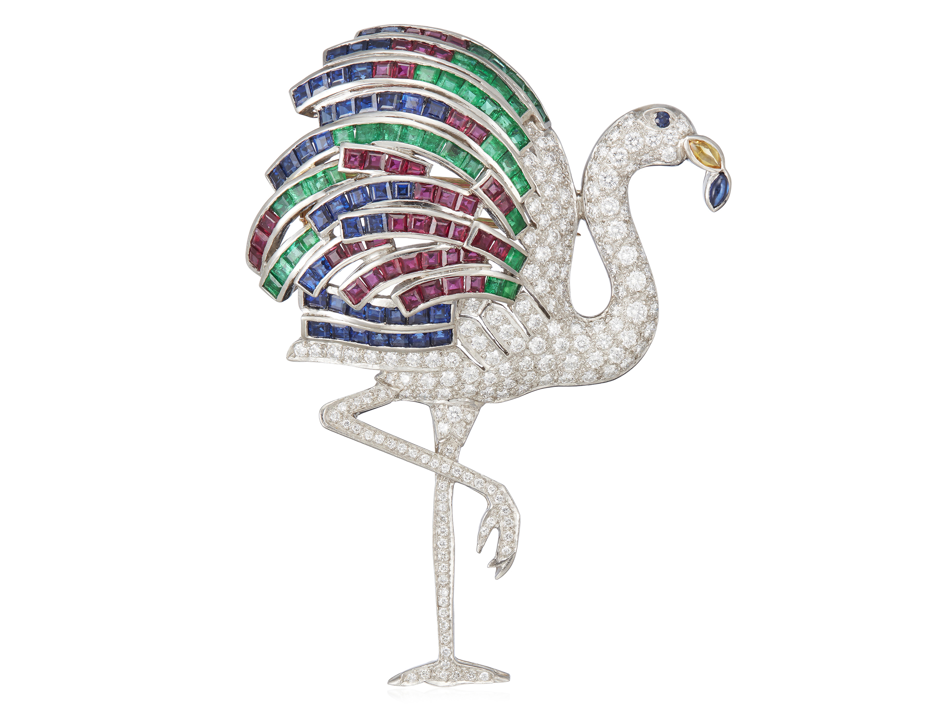 MULTI-GEM AND DIAMOND FLAMINGO BROOCH, | Christie’s