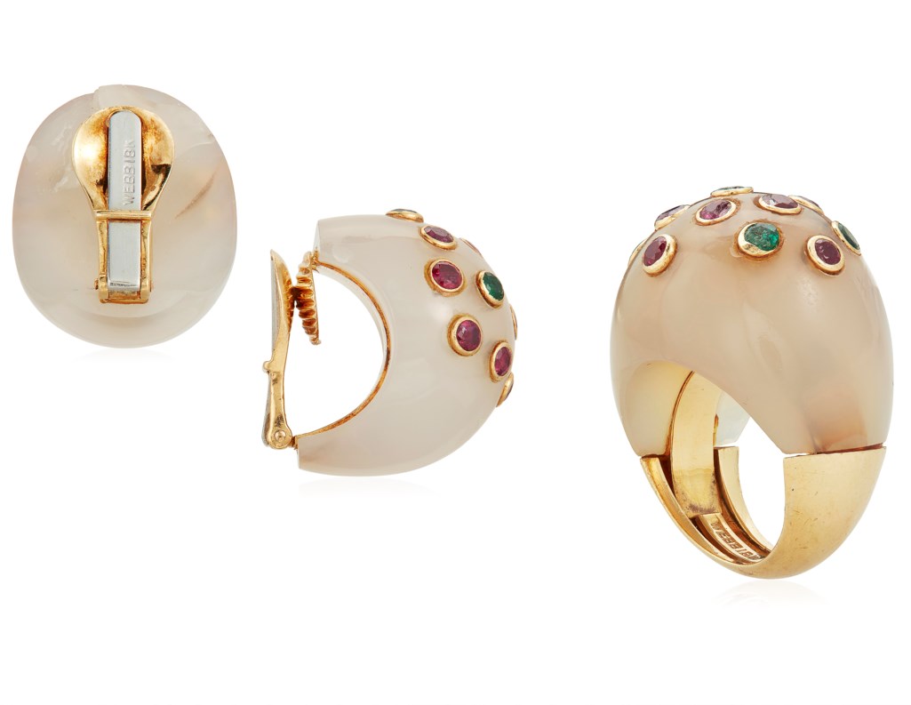 DAVID WEBB SET OF JADE, RUBY AND EMERALD JEWELRY, | Christie’s
