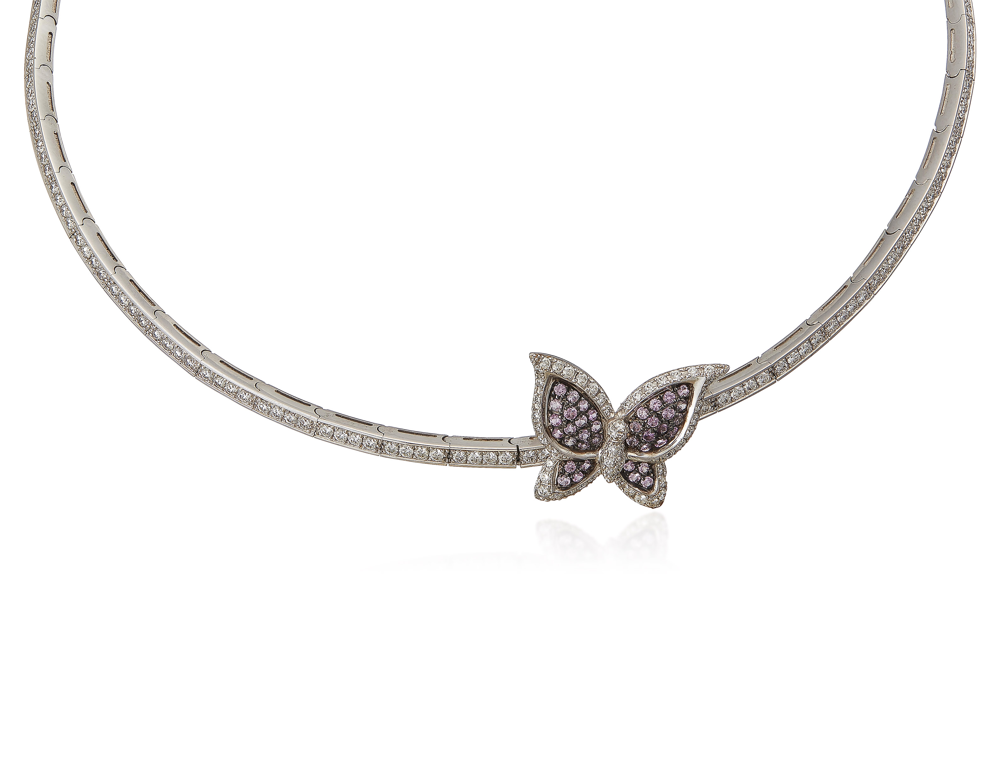 CHOPARD DIAMOND AND PINK SAPPHIRE BUTTERFLY CHOKER NECKLACE, | Christie’s