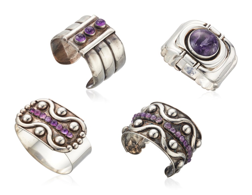 FRED DAVIS GROUP OF AMETHYST AND SILVER BRACELETS, | Christie’s