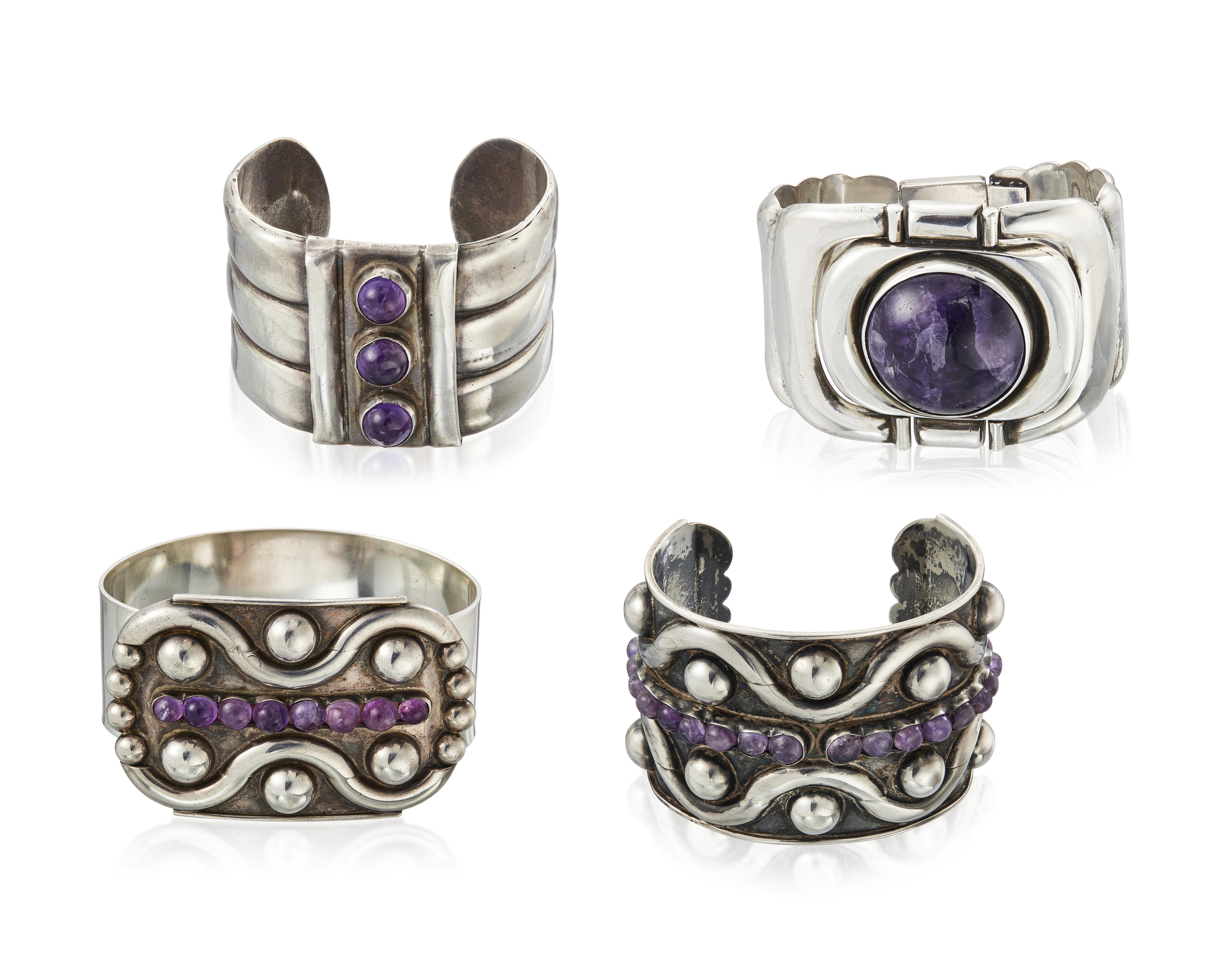 FRED DAVIS GROUP OF AMETHYST AND SILVER BRACELETS, | Christie’s