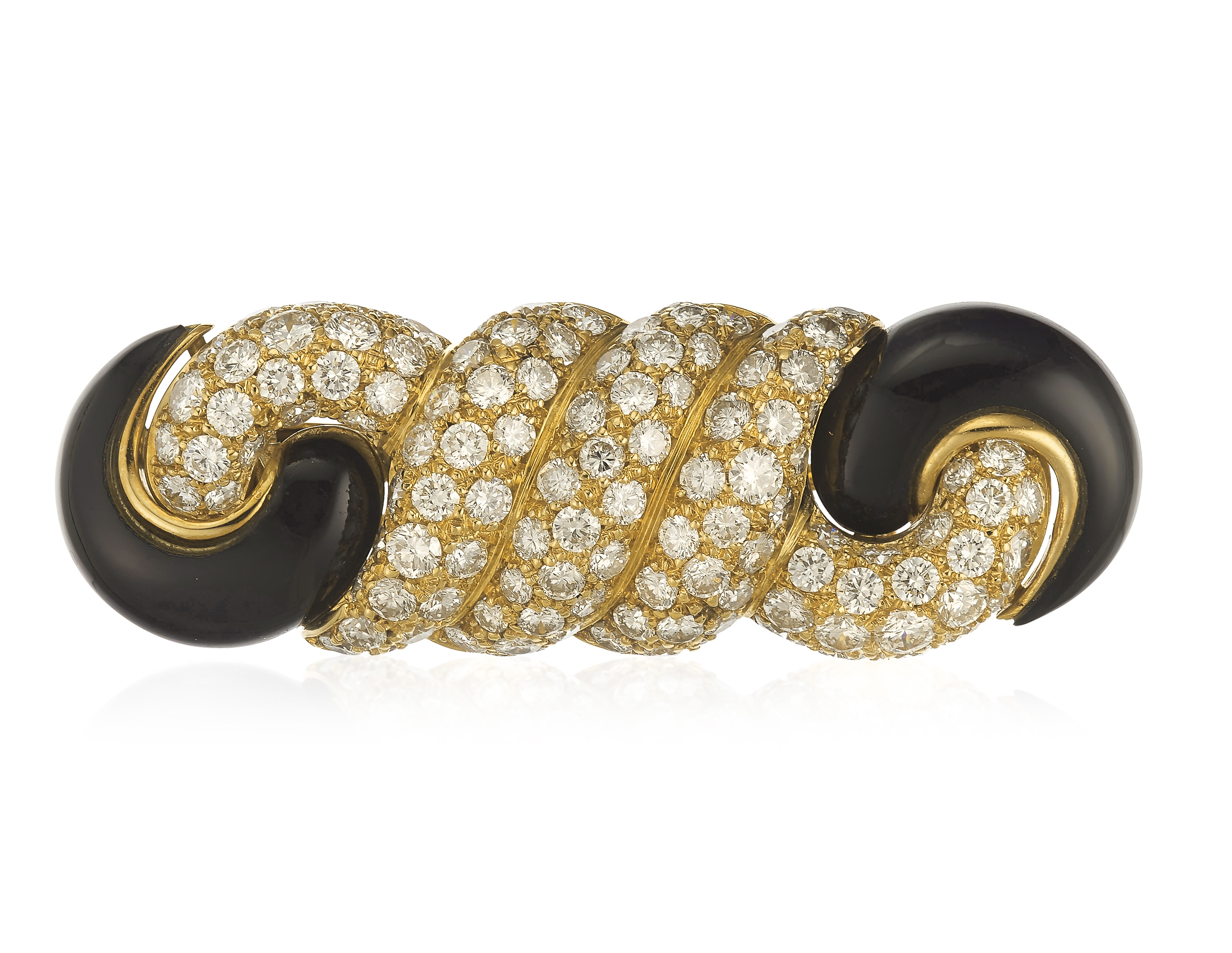 BULGARI DIAMOND AND ONYX BROOCH, | Christie’s