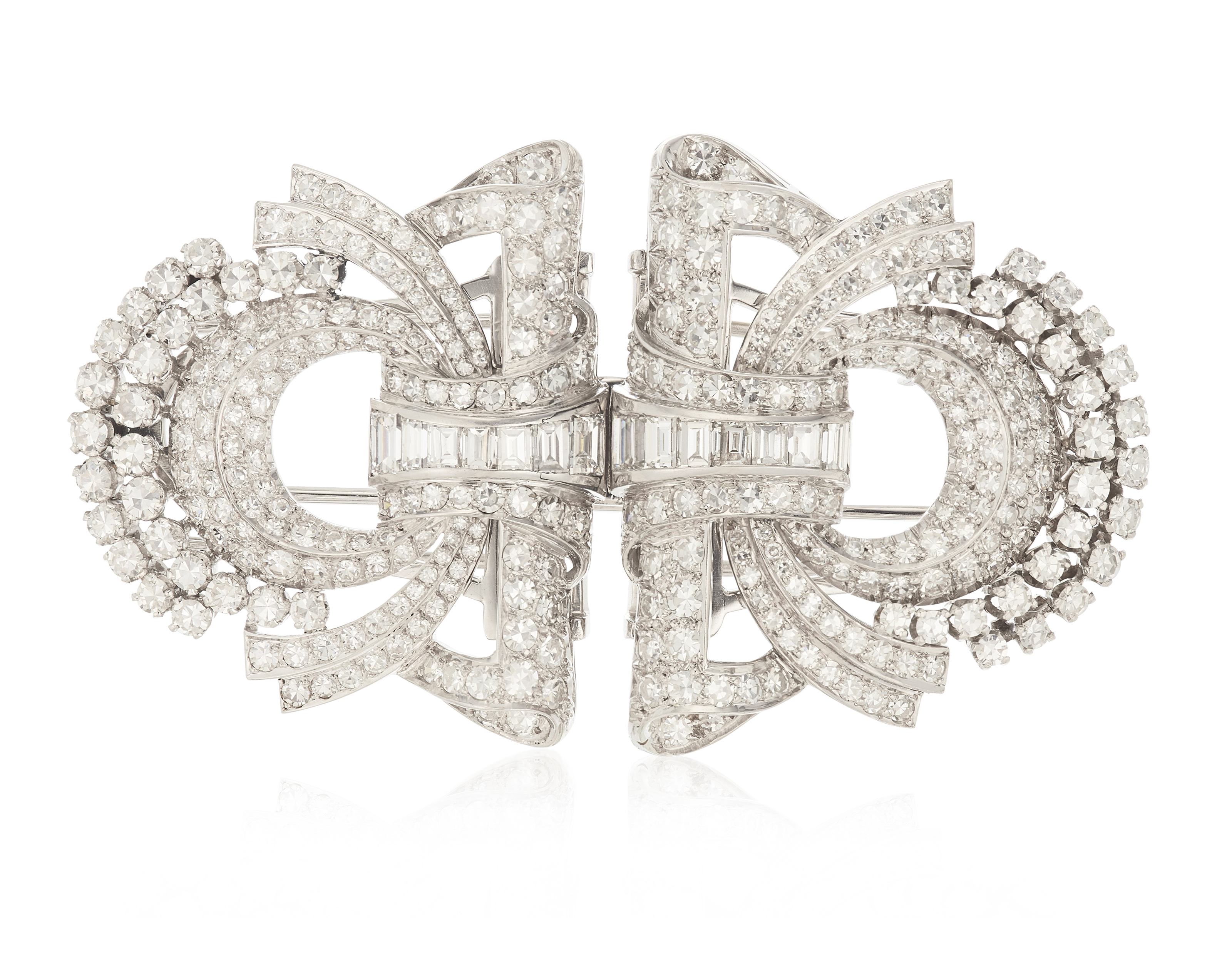 DIAMOND DOUBLE-CLIP BROOCH, | Christie’s