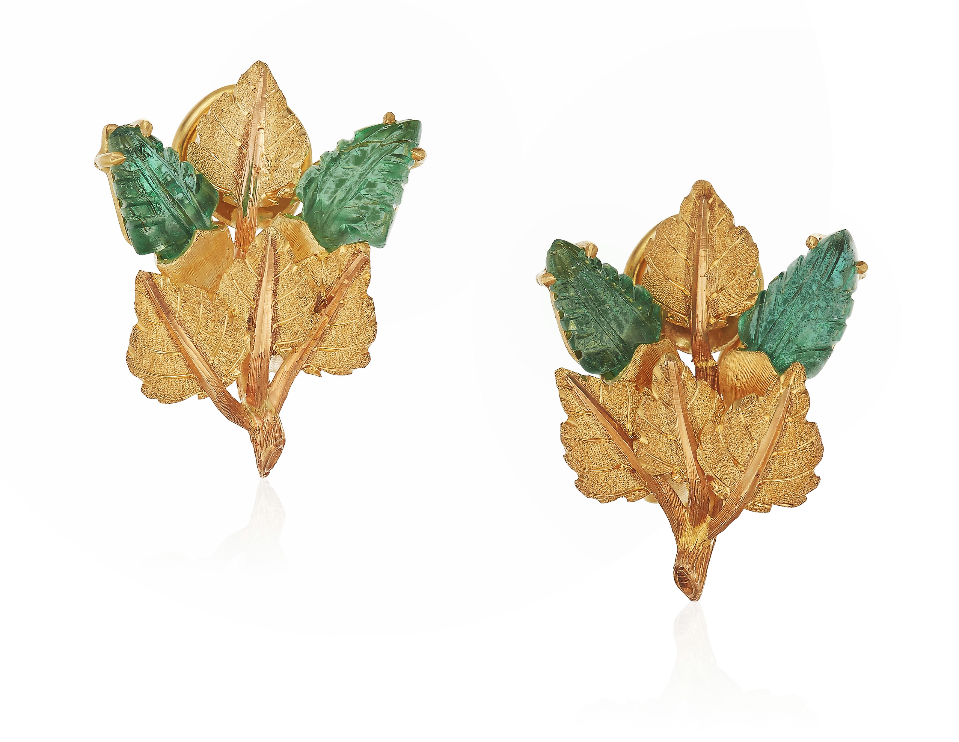 BUCCELLATI EMERALD AND GOLD EARRINGS, | Christie’s