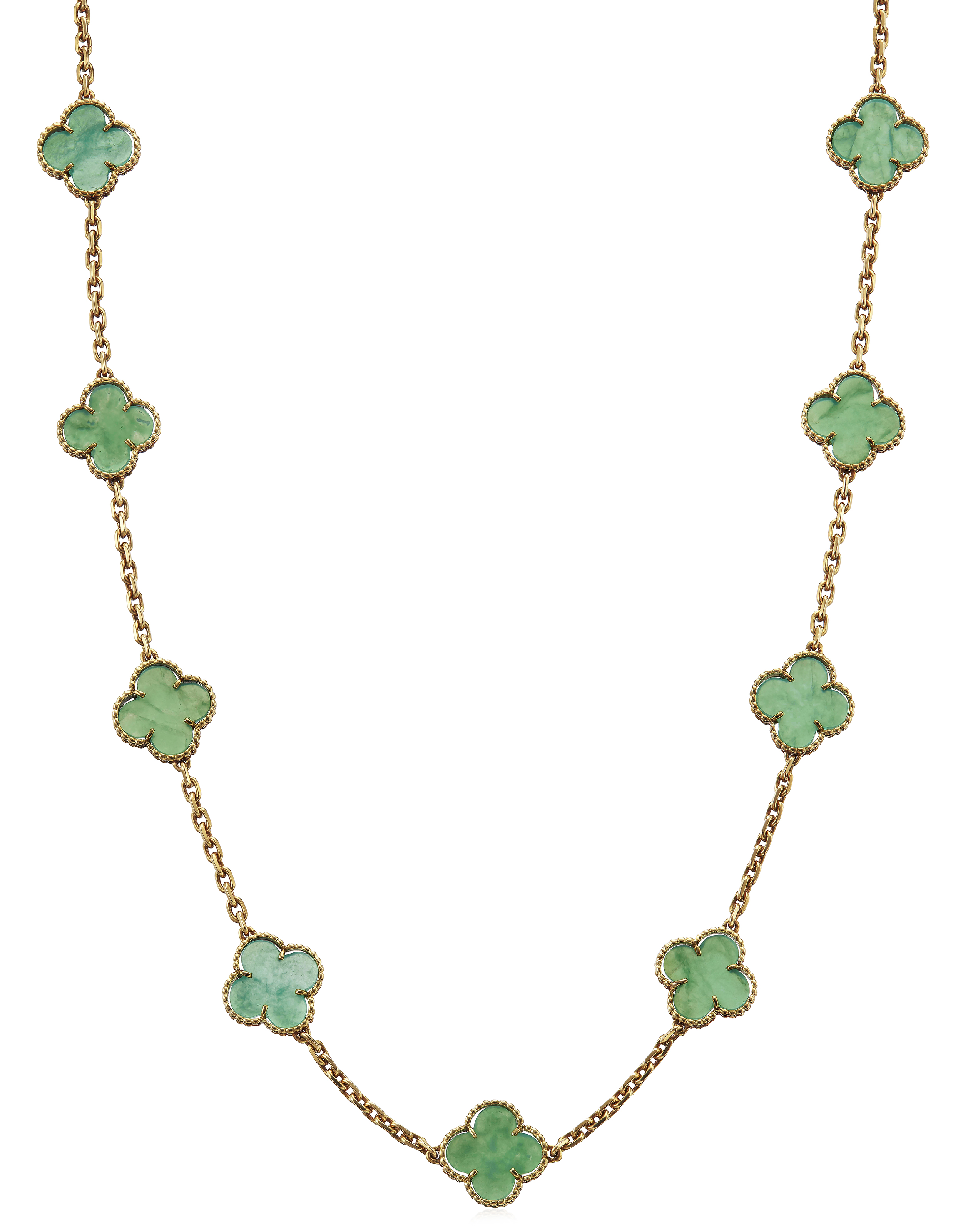VAN CLEEF & ARPELS 'VINTAGE ALHAMBRA' CHRYSOPRASE NECKLACE, | Christie’s