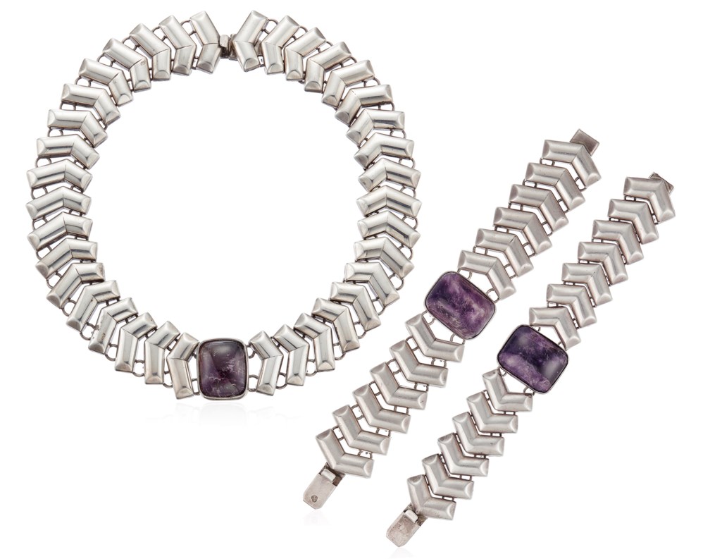 FRED DAVIS SET OF AMETHYST AND SILVER JEWELRY, | Christie’s