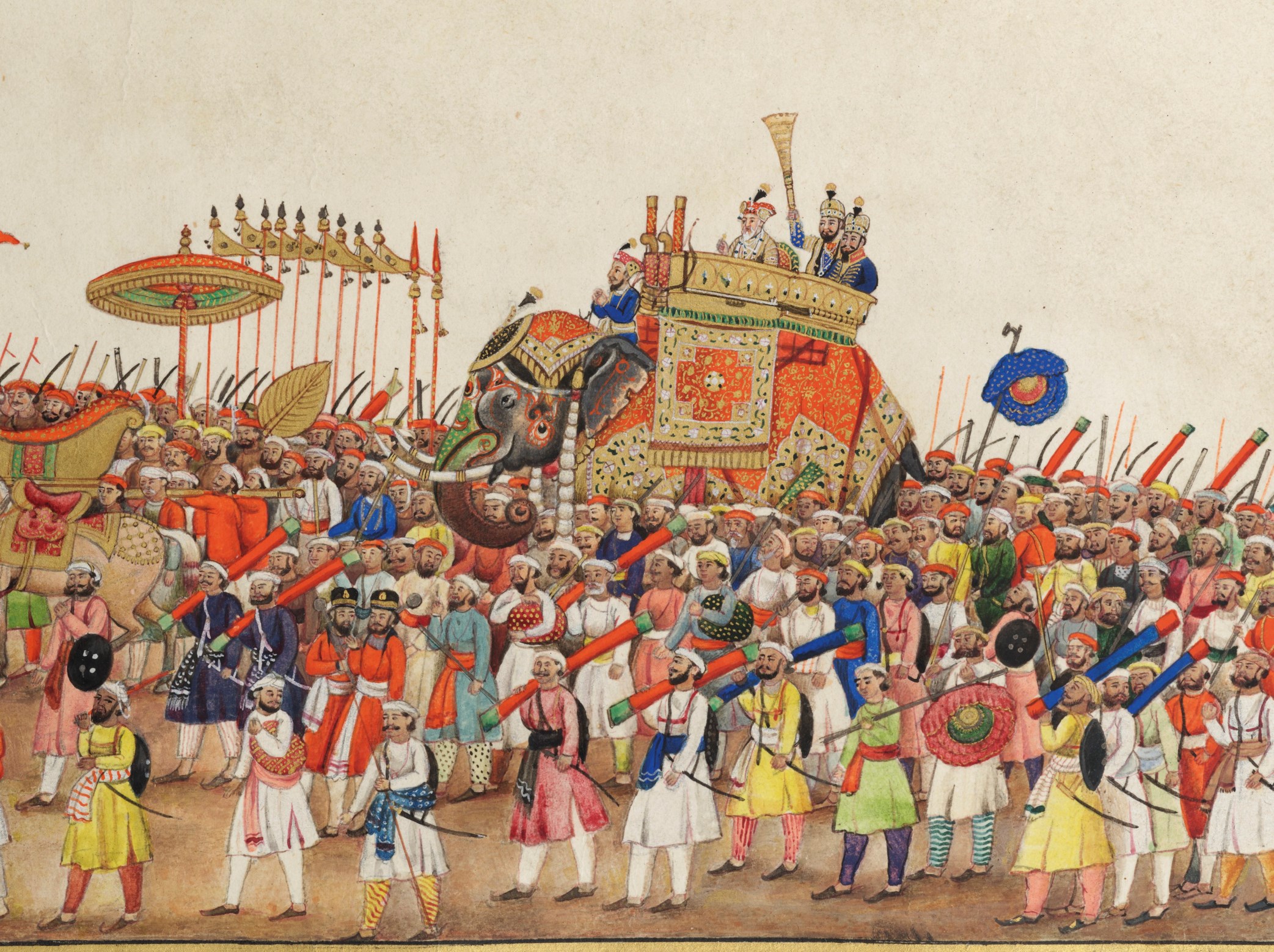 THE PROCESSION OF THE EMPEROR AKBAR SHAH II THROUGH DELHI, DELHI, INDIA ...