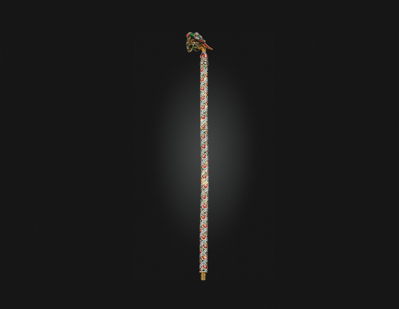 AN ENAMELLED AND DIAMOND-SET STAFF, INDIA, 19TH CENTURY | Christie's