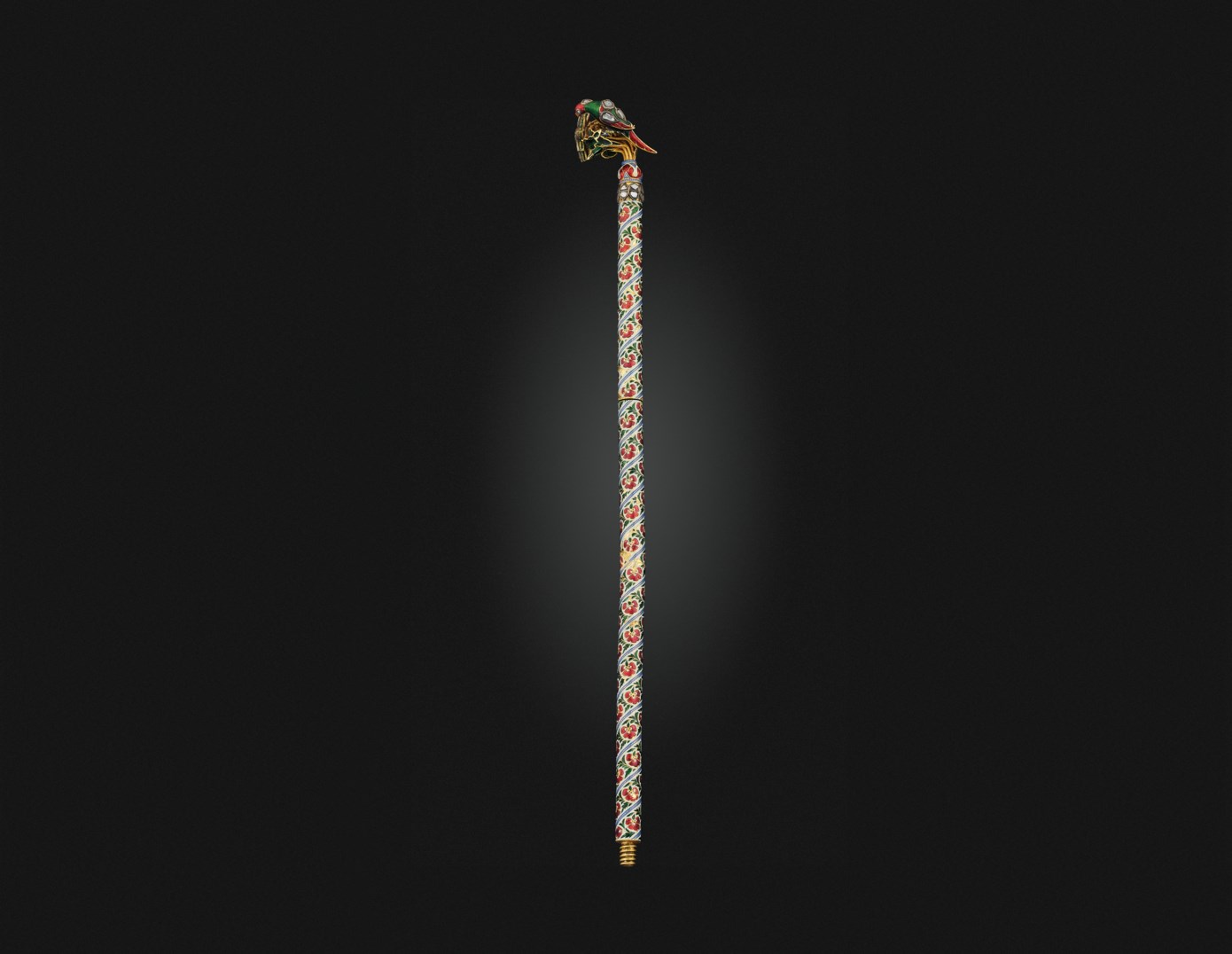 AN ENAMELLED AND DIAMOND-SET STAFF, INDIA, 19TH CENTURY | Christie's