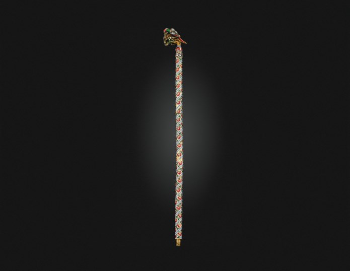AN ENAMELLED AND DIAMOND-SET STAFF, INDIA, 19TH CENTURY | Christie's