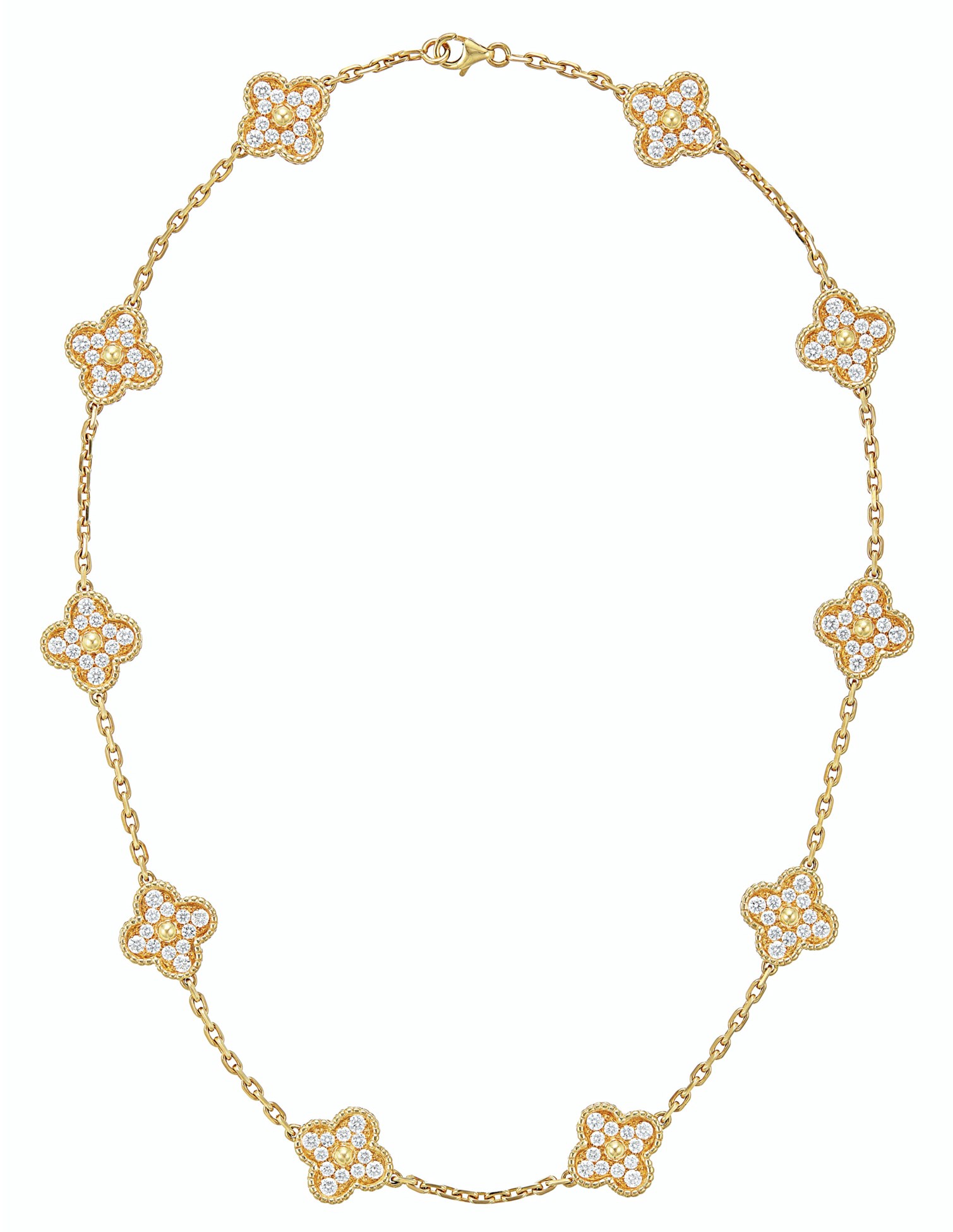 DIAMOND AND GOLD 'ALHAMBRA' NECKLACE, VAN CLEEF & ARPELS | Christie's