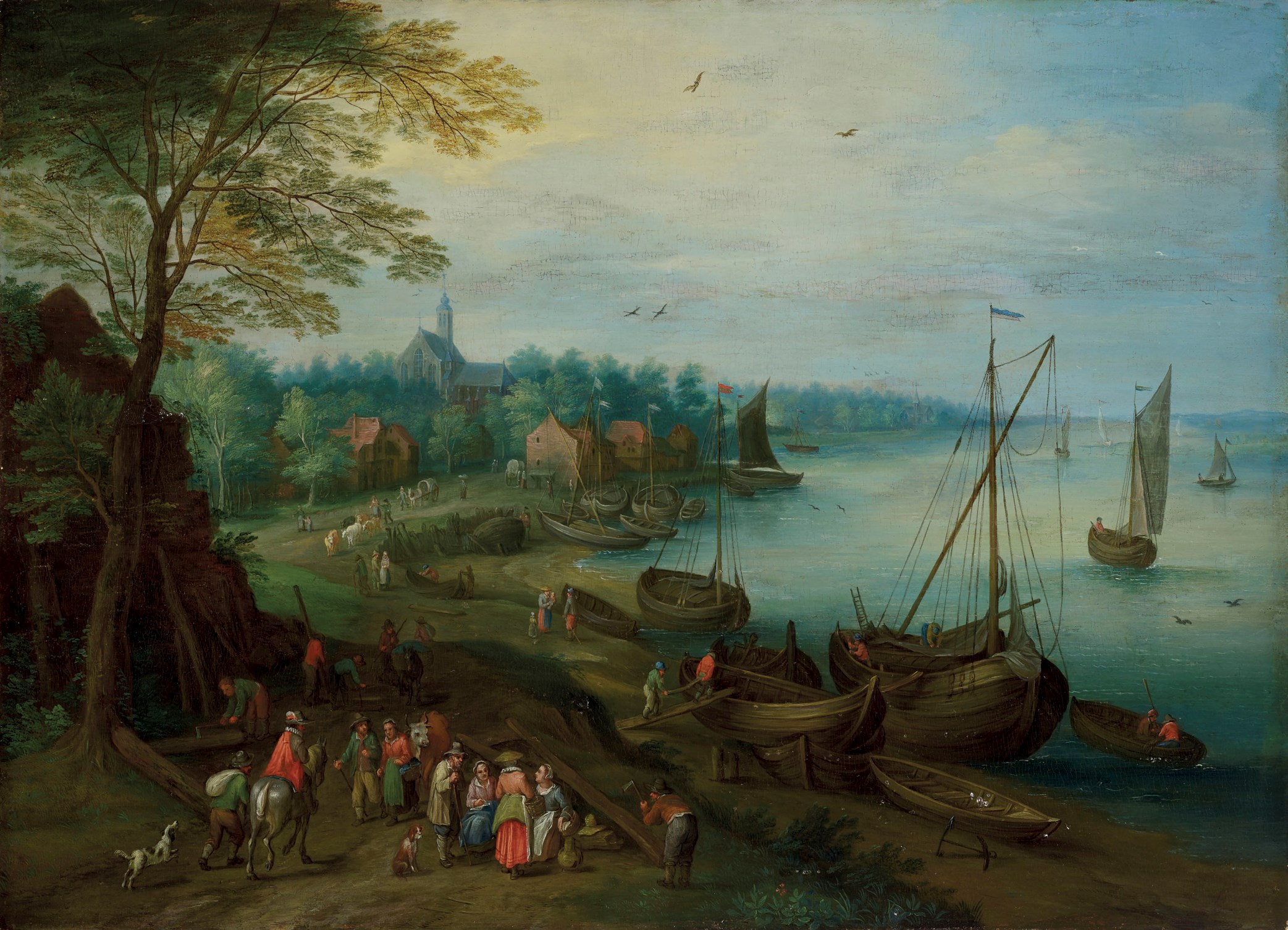 Attributed to Théobald Michau (Tournai 1676-1765 Antwerp), A river ...