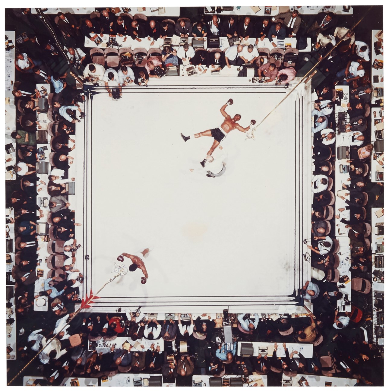 NEIL LEIFER (B. 1942), Aerial of Muhammad Ali victorious after his ...