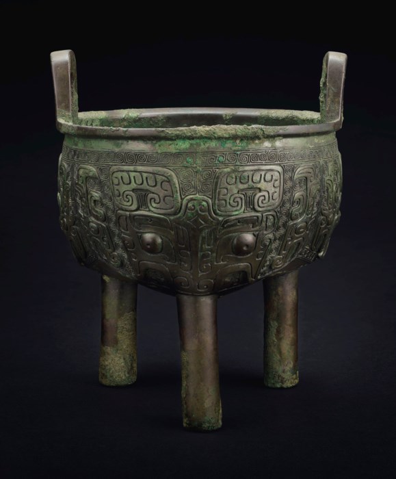 THE FU YI LIDINGA BRONZE RITUAL TRIPOD FOOD VESSEL, LATE SHANG DYNASTY ...