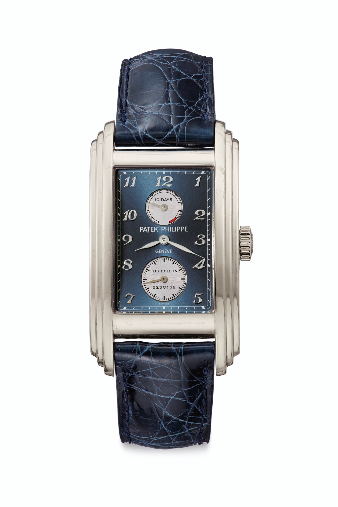 Patek Philippe. A Fine and Rare 18k White Gold Rectangular Tourbillon ...