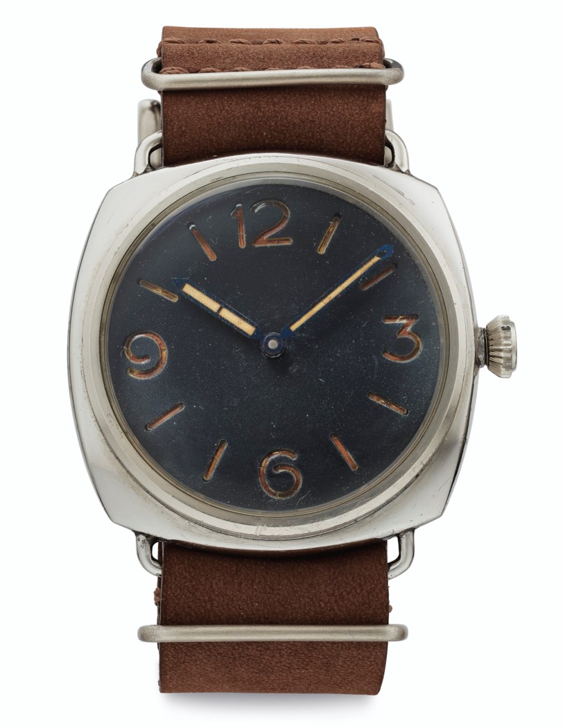 Rolex and Panerai. An Early and Rare Stainless Steel Wristwatch, Signed ...