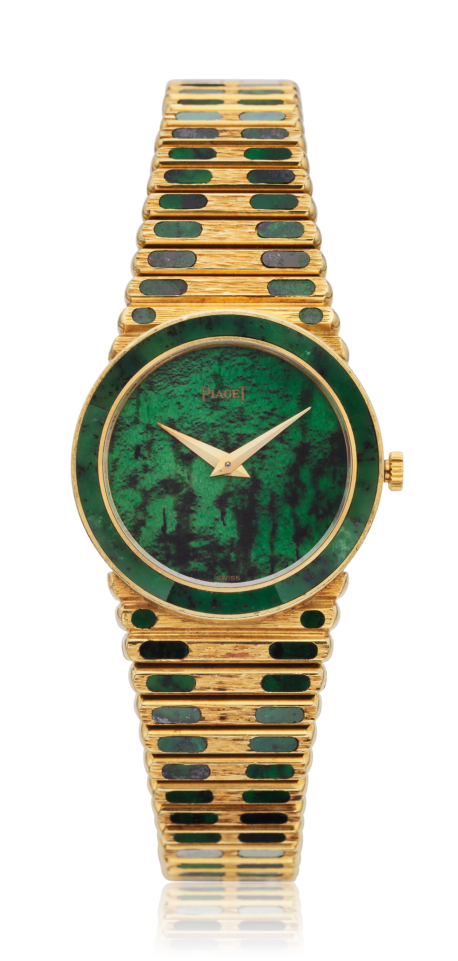 PIAGET, LADIES' 18K AND NEPHRITE JADE BRACELET WATCH, REF. 9091 C 426 ...