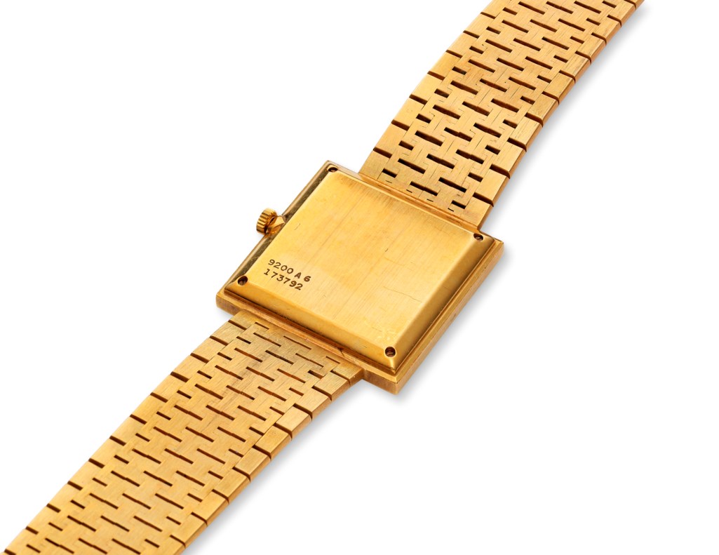 PIAGET, LADIES' 18K SQUARE WATCH WITH JADE DIAL, REF. 9200 A 6 ...