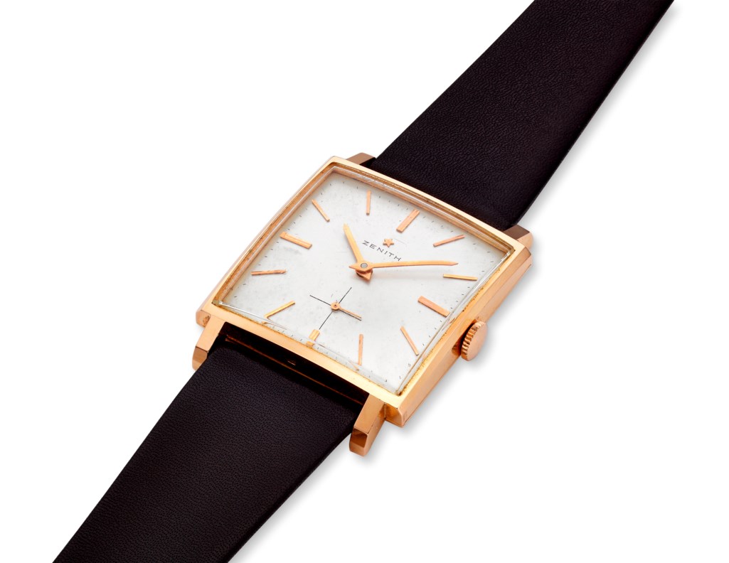 ZENITH, 18K SQUARE WRISTWATCH, | Christie’s