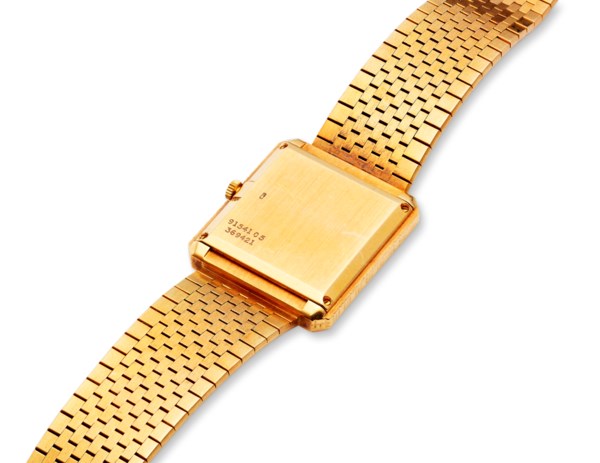 PIAGET, LADIES' 18K 'TEXTURED' WITH PAVE DIAMOND DIAL, REF. 91541 C 5 ...