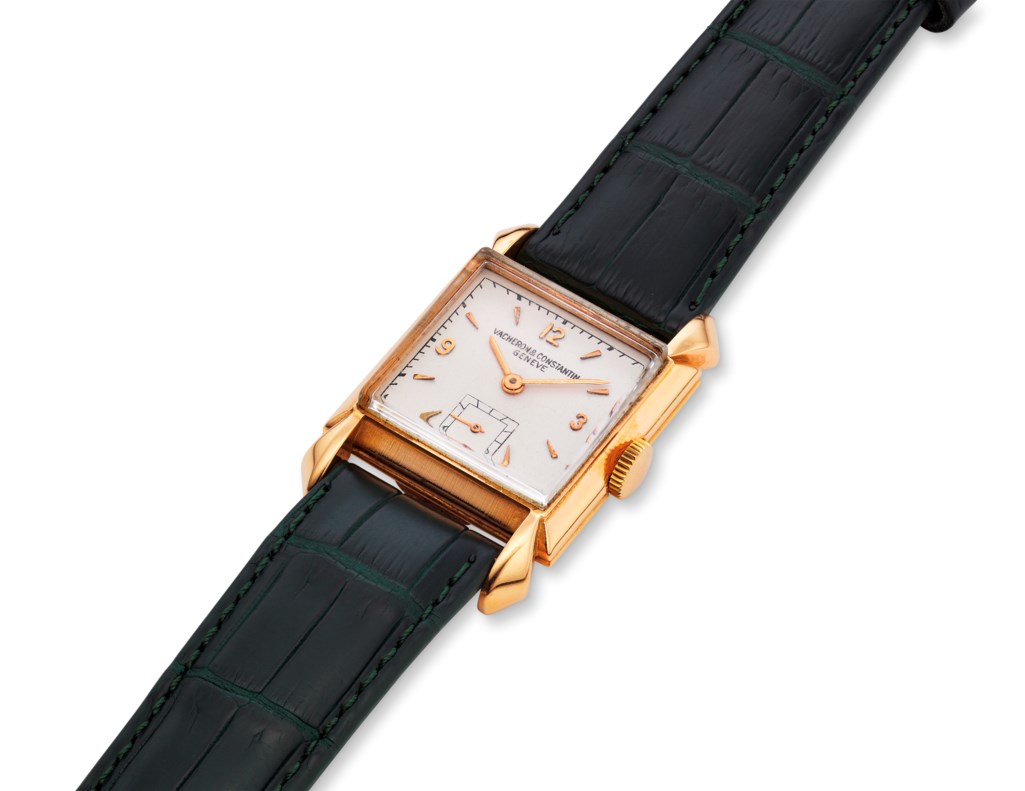 VACHERON CONSTANTIN, 18K SQUARE WATCH WITH FANCY LUGS, REF. 4369 ...