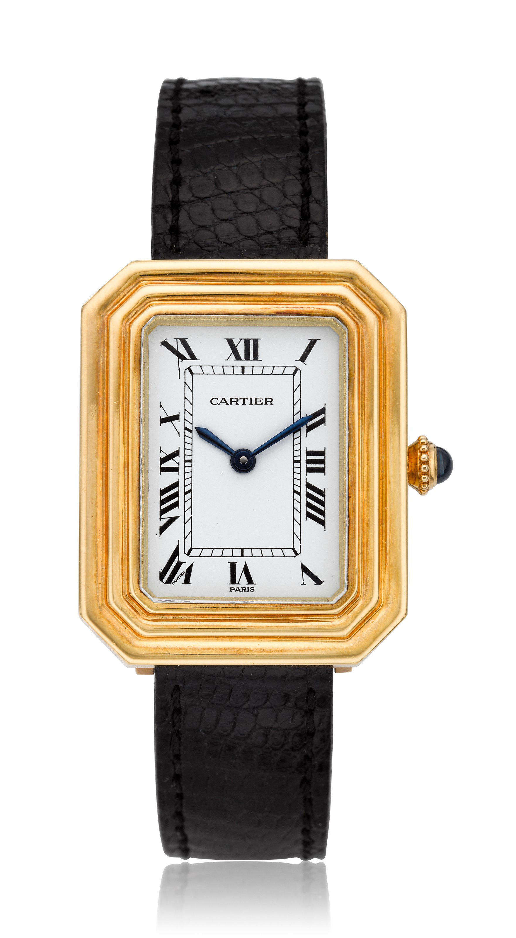 CARTIER, LADIES’ 18K TRIPLE-STEPPED CASE WATCH, | Christie’s