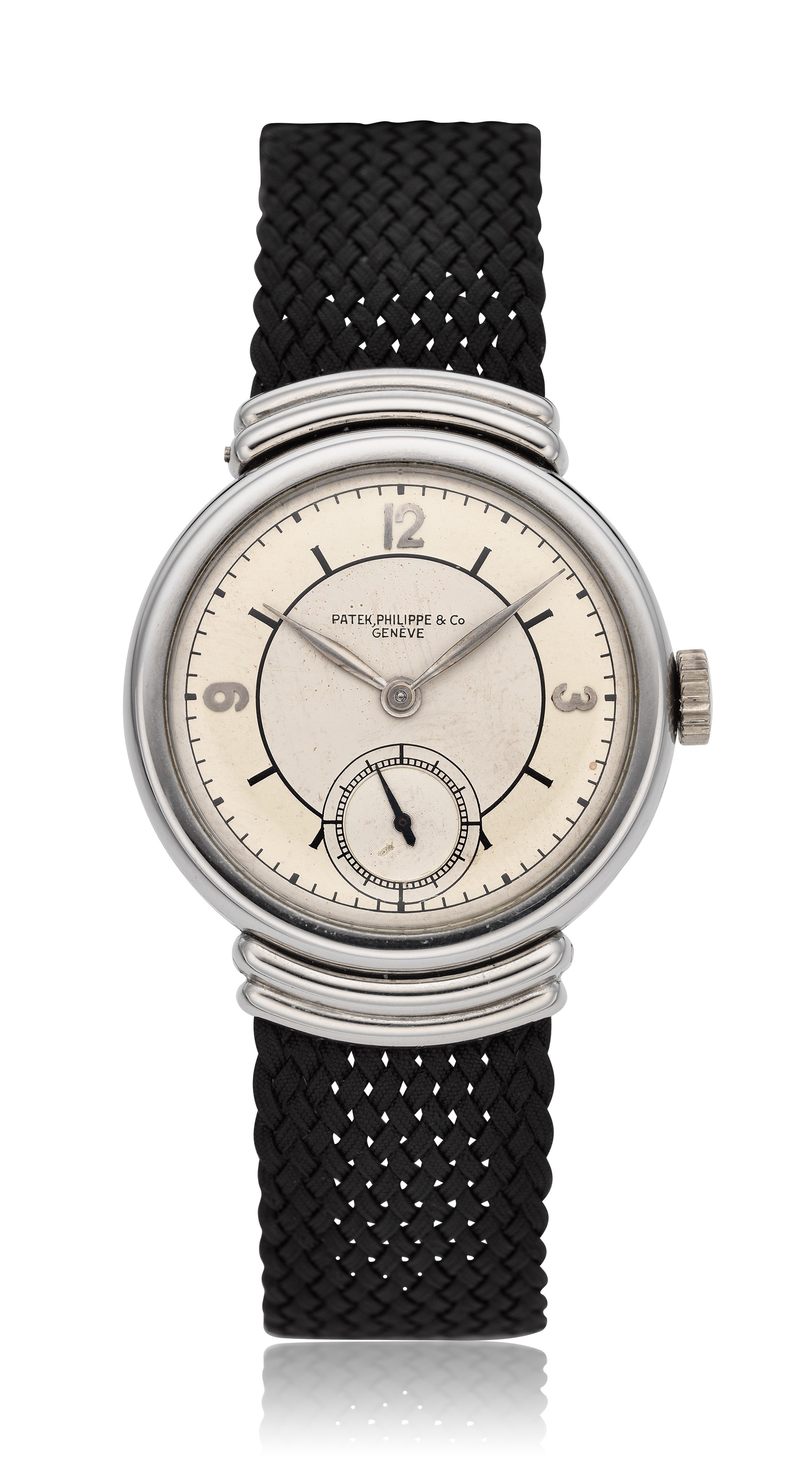PATEK PHILIPPE, STEEL WATCH WITH SECTOR DIAL, | Christie’s