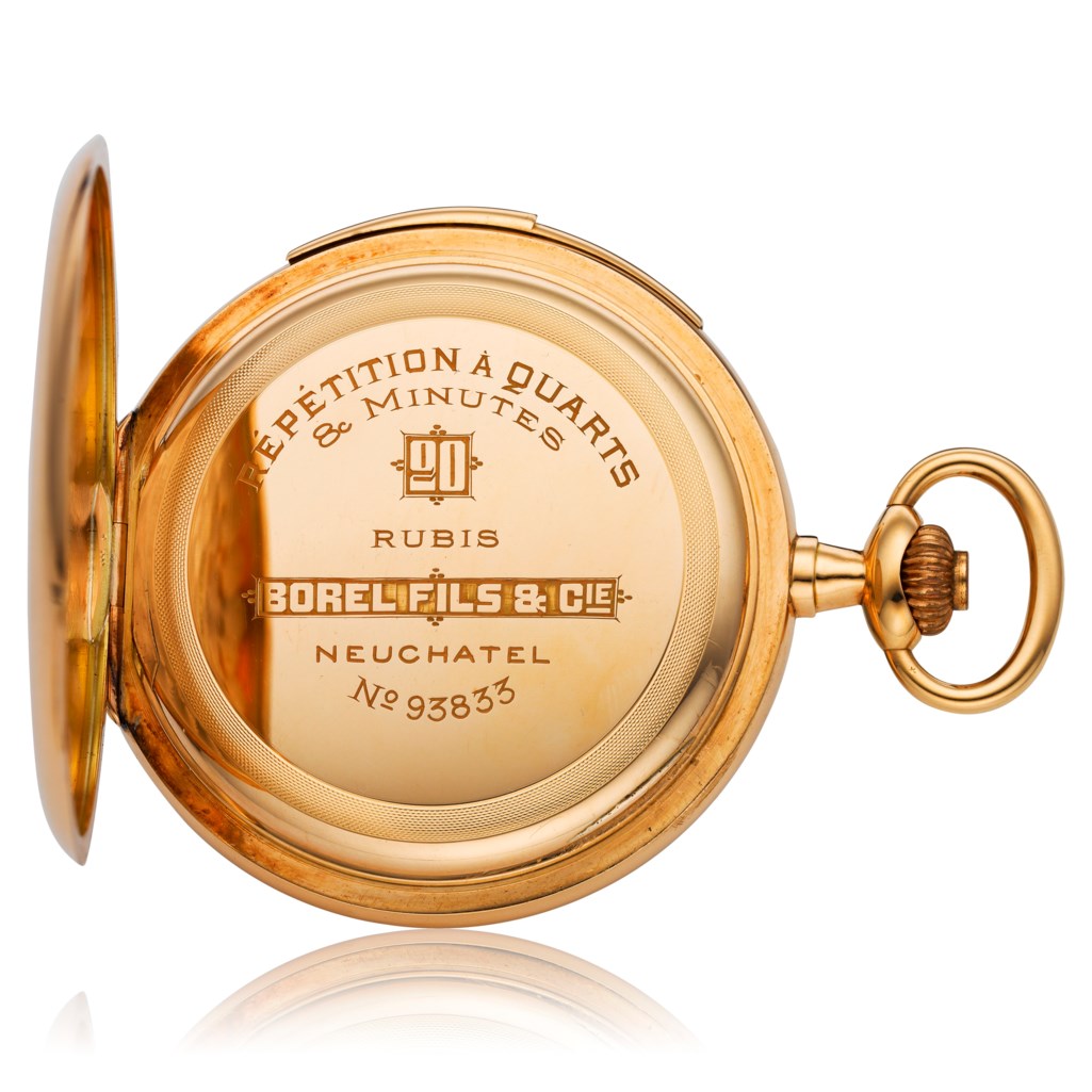 BOREL FILS & CIE., 14K MINUTE-REPEATING HUNTER CASE POCKET WATCH ...