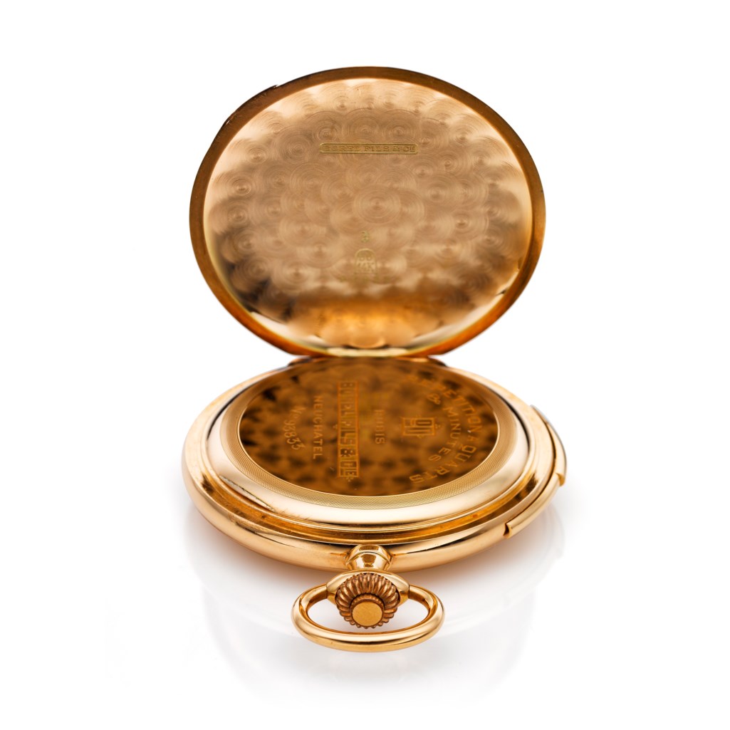 BOREL FILS & CIE., 14K MINUTE-REPEATING HUNTER CASE POCKET WATCH ...
