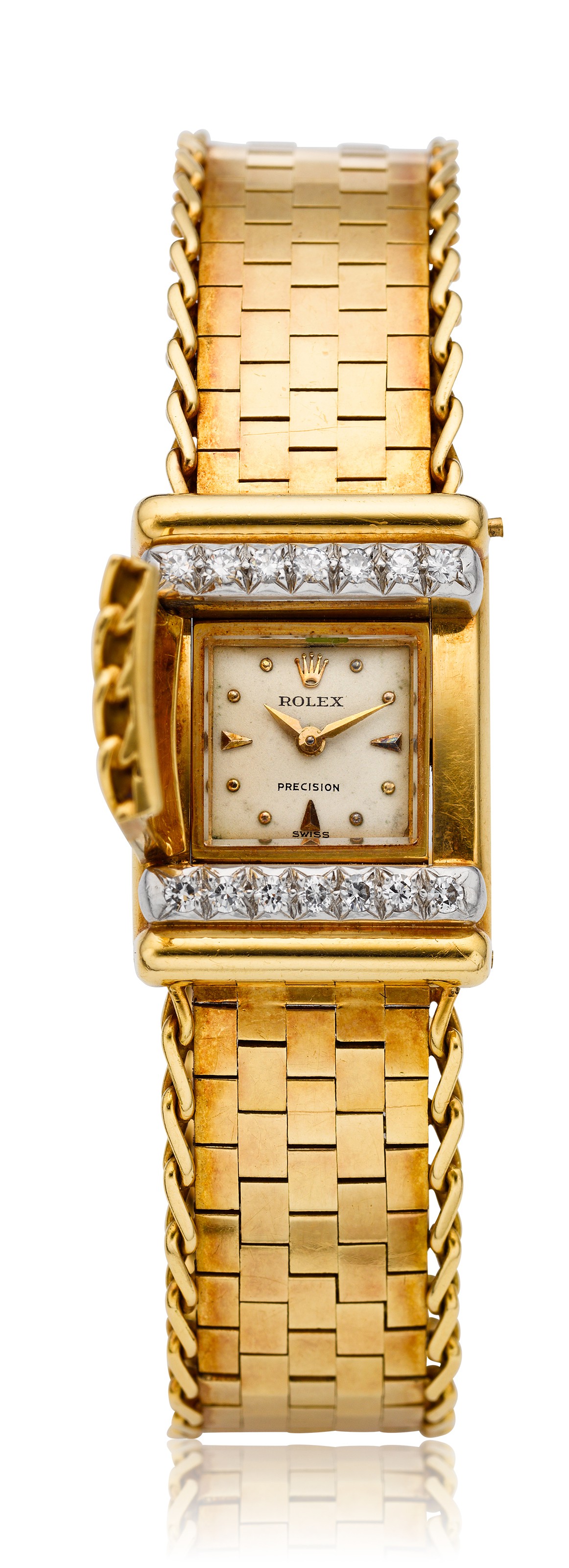 ROLEX, LADIES' 18K AND DIAMOND CONCEALED DIAL BRACELET WATCH, | Christie’s