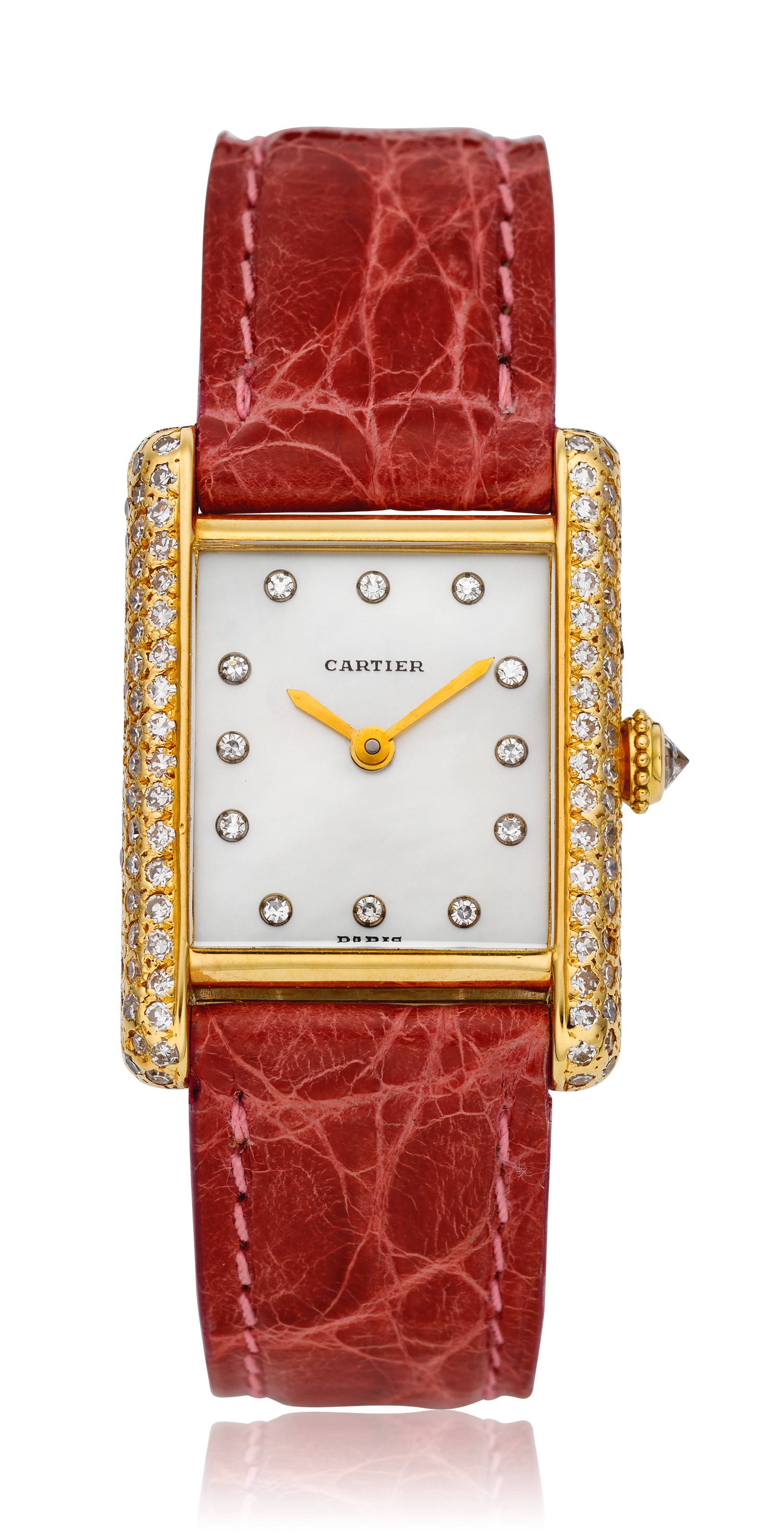 CARTIER, LADIES 18K AND DIAMOND TANK, | Christie’s