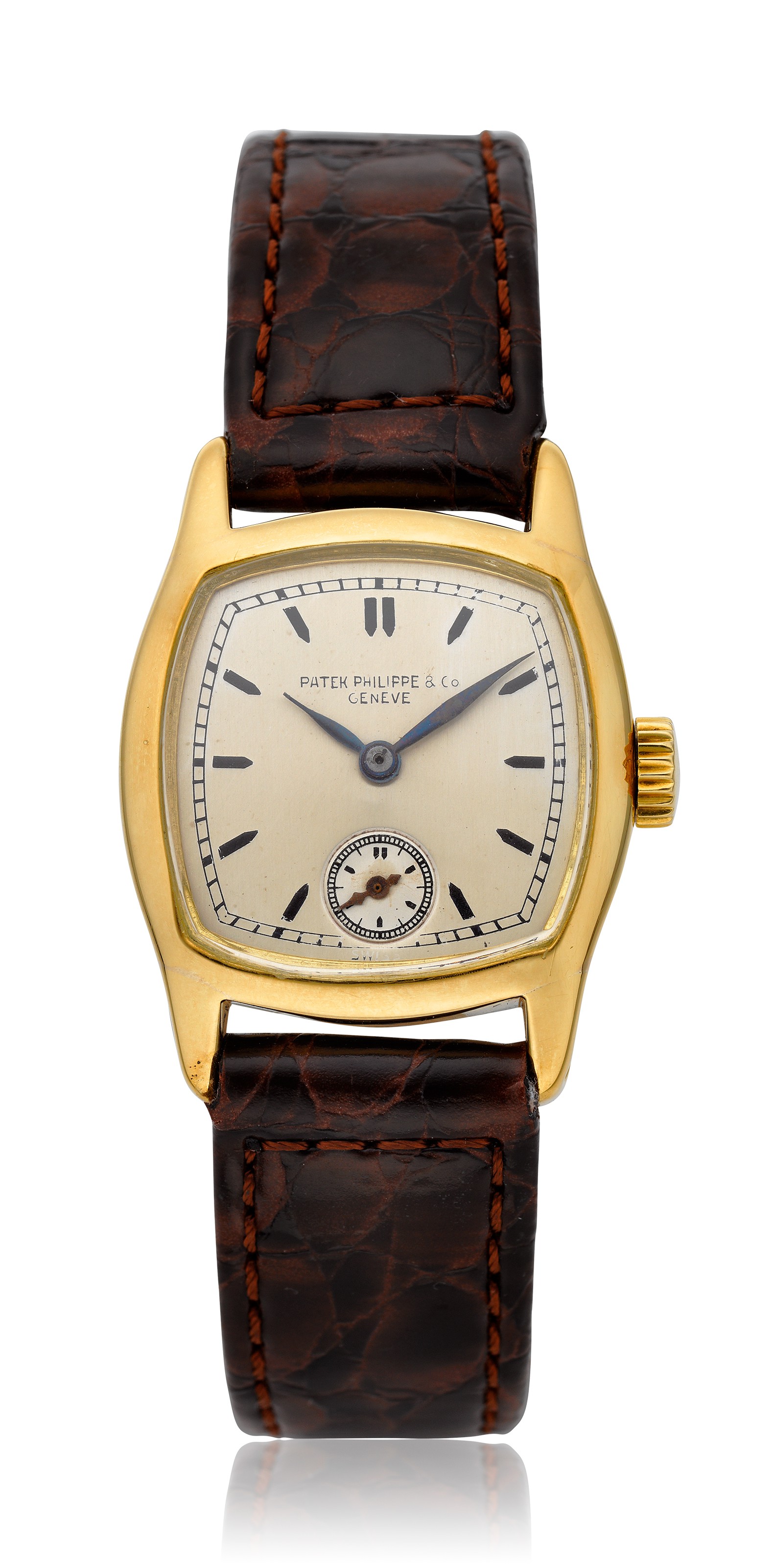 PATEK PHILIPPE, LADIES’ 18K CUSHION-SHAPED TORTOISE CASE NO. 7 ...