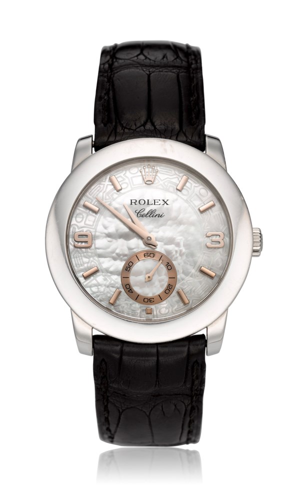 ROLEX, PLATINUM CELLINI WITH MOTHER-OF-PEARL DIAL, REF. 5240, | Christie’s
