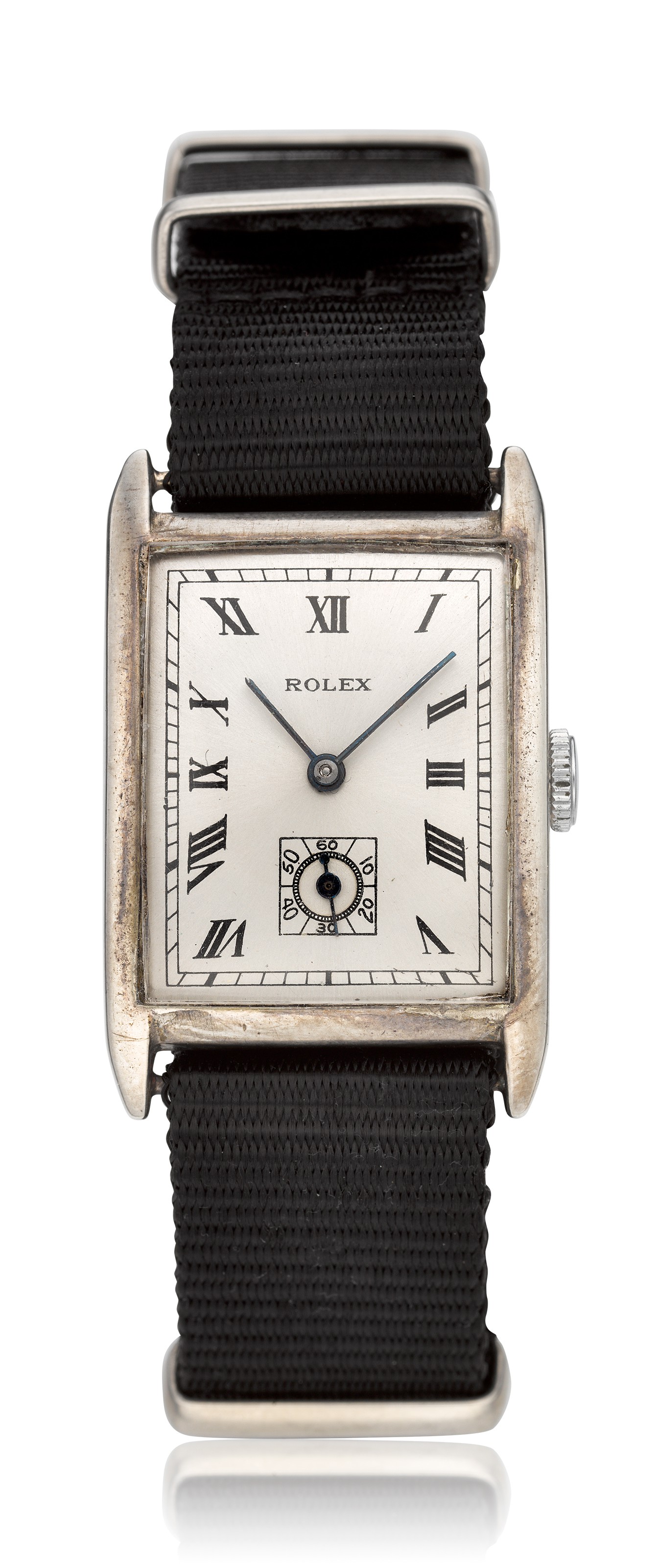 ROLEX, SILVER RECTANGULAR WATCH, | Christie’s