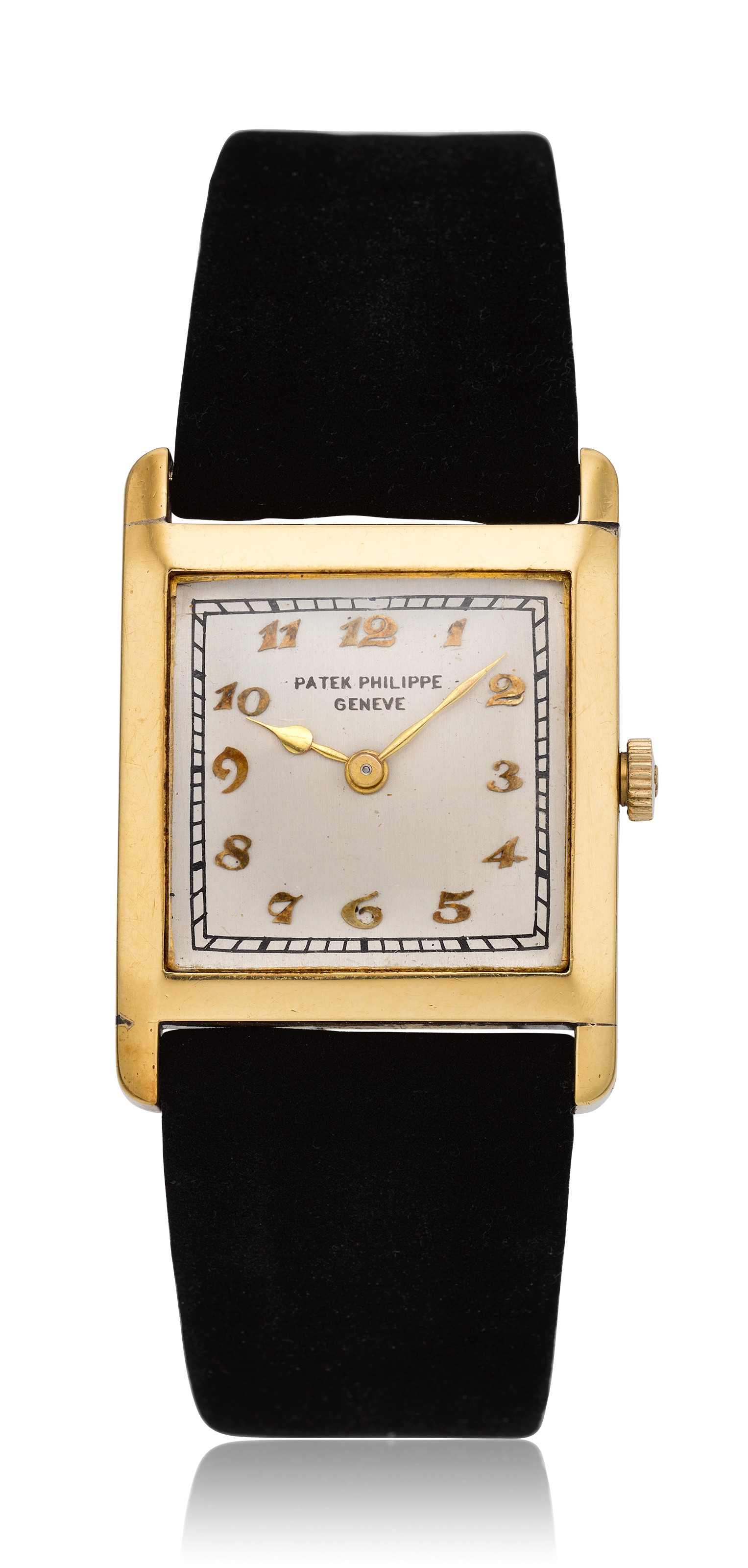 PATEK PHILIPPE, LADIES' 18K SQUARE WATCH WITH BREGUET NUMERALS ...