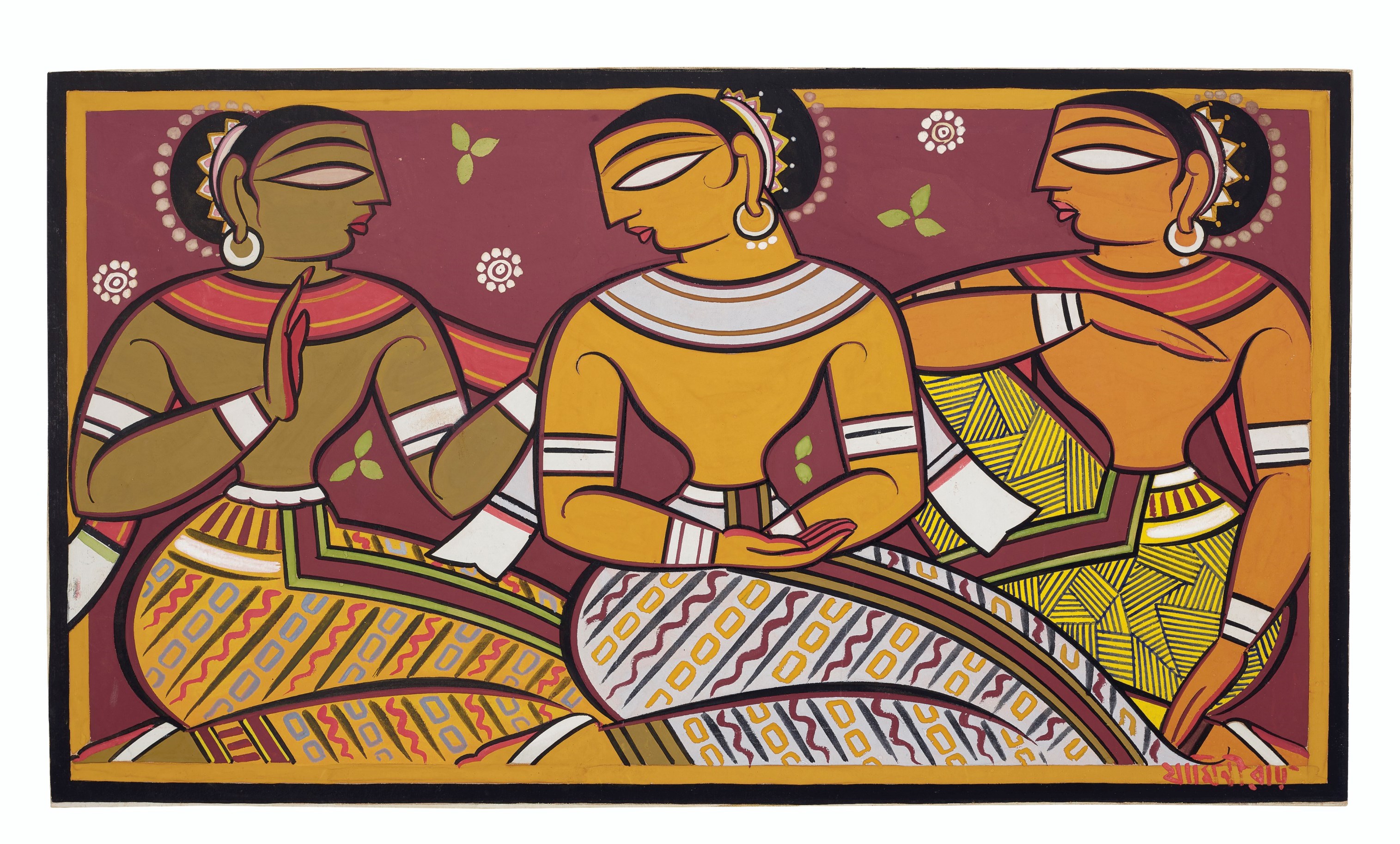 JAMINI ROY (1887-1972), Untitled (Seated Ladies) | Christie's
