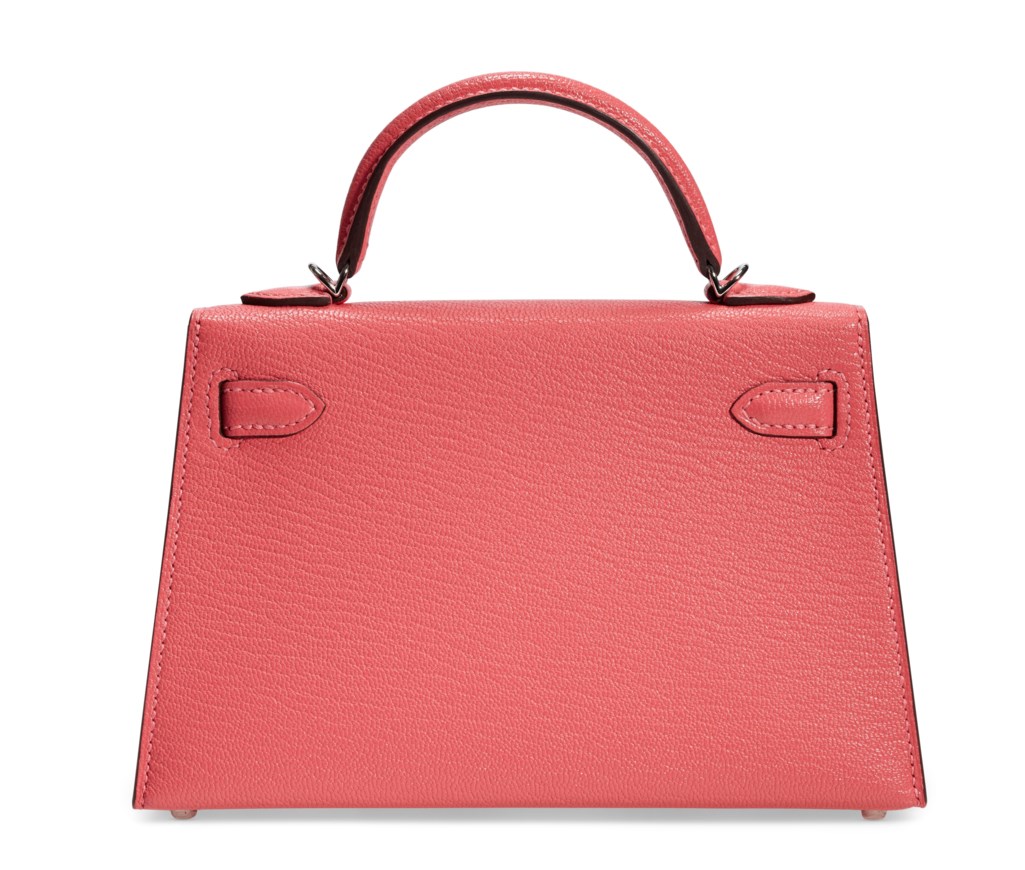 A ROSE LIPSTICK CHEVRE LEATHER MINI KELLY 20 II WITH PALLADIUM HARDWARE ...